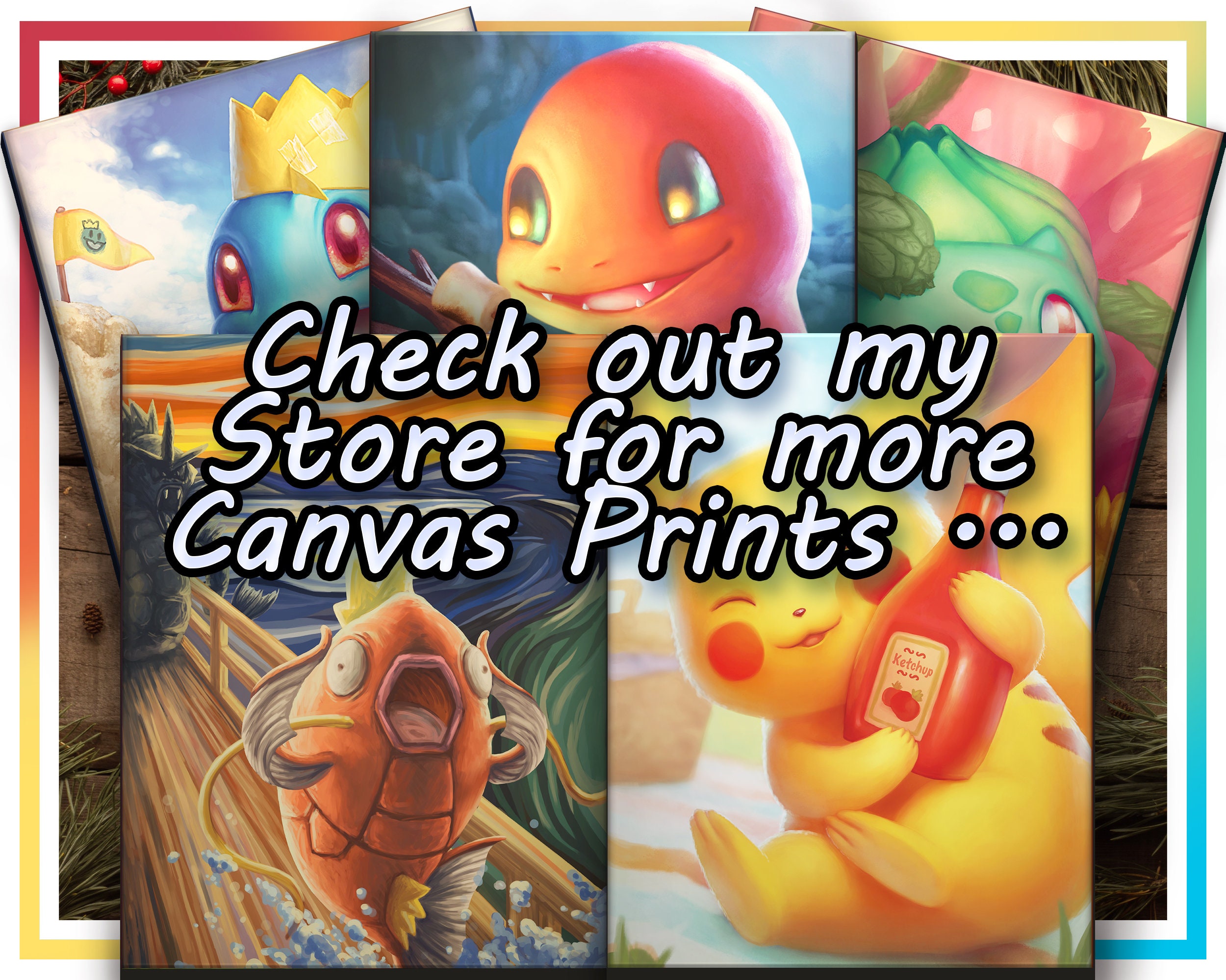 Pokemon Pikachu Canvas Print Home Decor and Art Paintings - Etsy