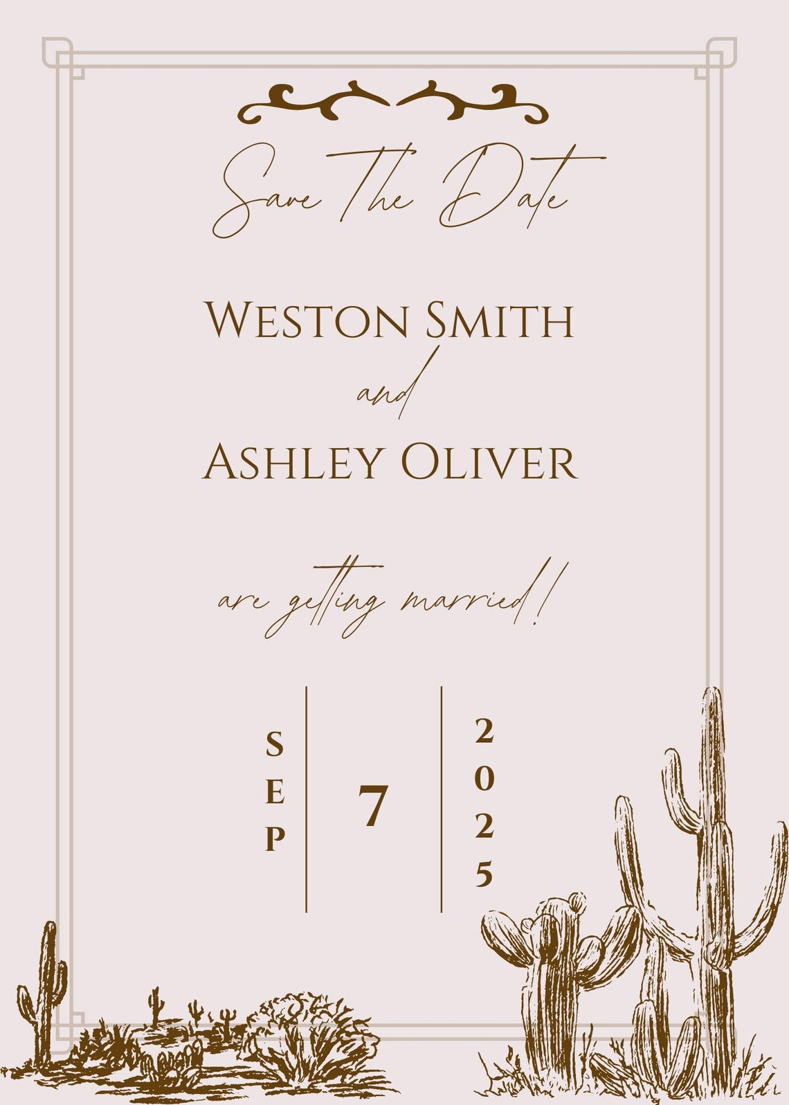 Neutral Western Wedding Invitation Template Set, Neutral Western Save ...
