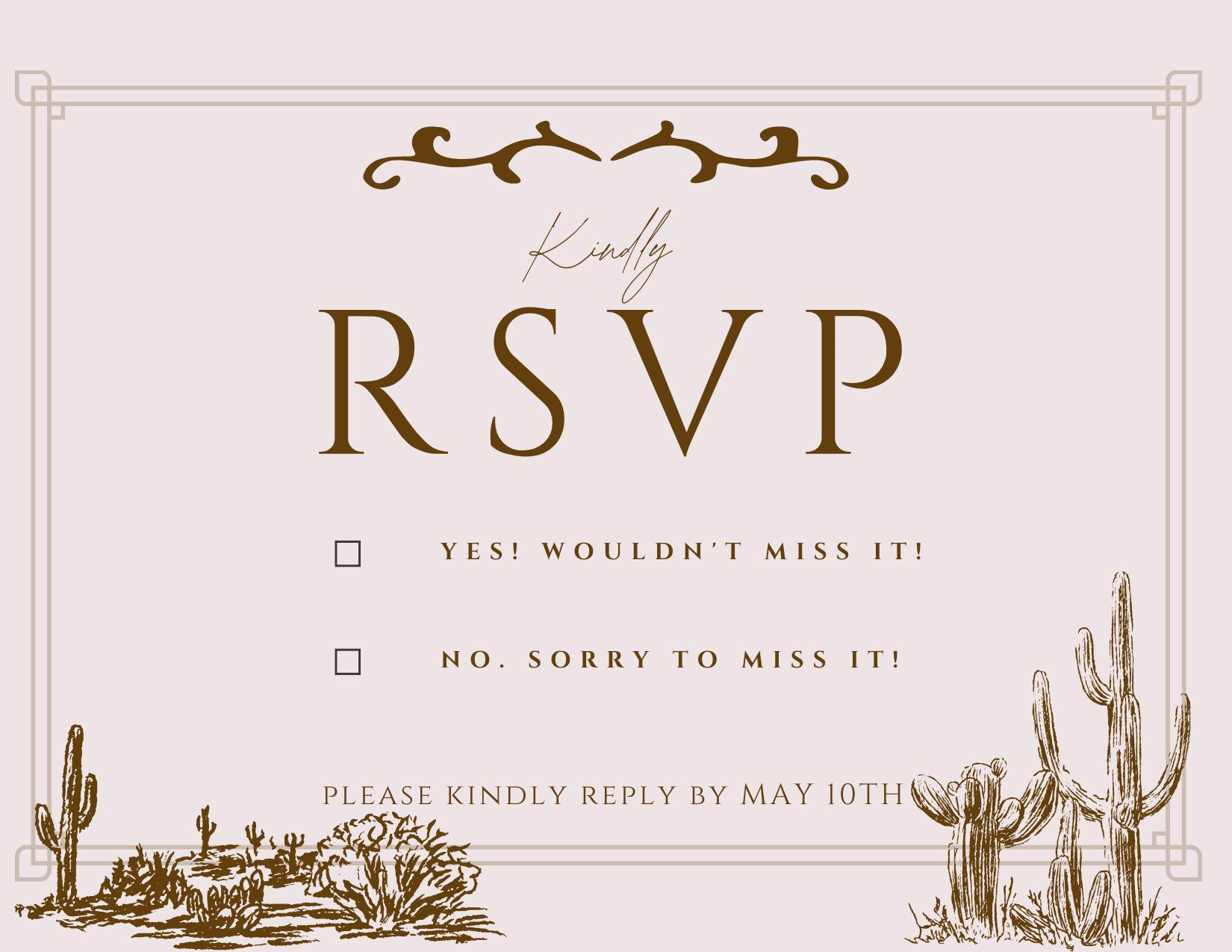Neutral Western Wedding Invitation Template Set, Neutral Western Save ...