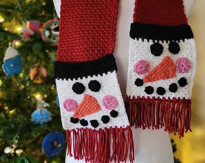 Crochet Pattern for Long Snowman Scarf - Etsy