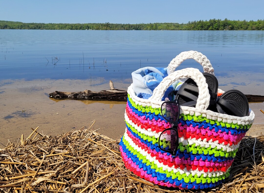 Beach Tote, Plarn Bag, Summer Bag, Crochet Bag, Summer Crochet Bag ...