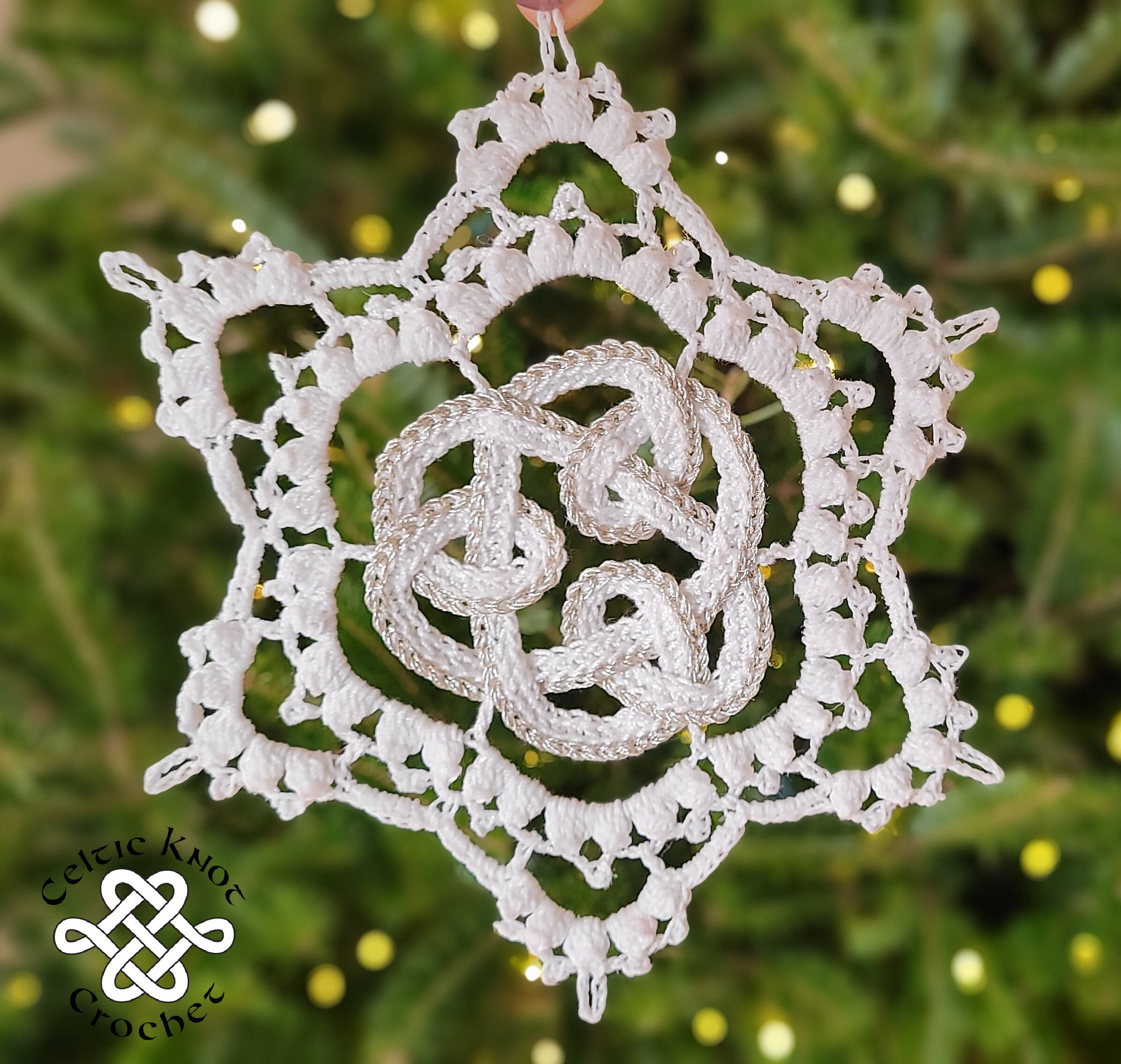 Crochet Snowflake, Celtic Snowflake, Snowflake, Lacy Crochet Ornament ...