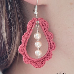 Crochet Earrings, Earrings, Thread Crochet Earrings, Dangle and Drop ...