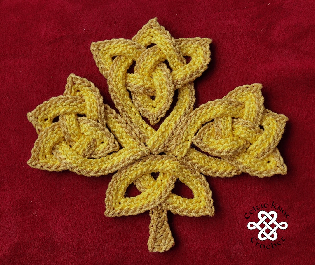 Crochet Leaf, Celtic Leaf, Celtic Maple Leaf, Celtic Fall Decor, Fall ...