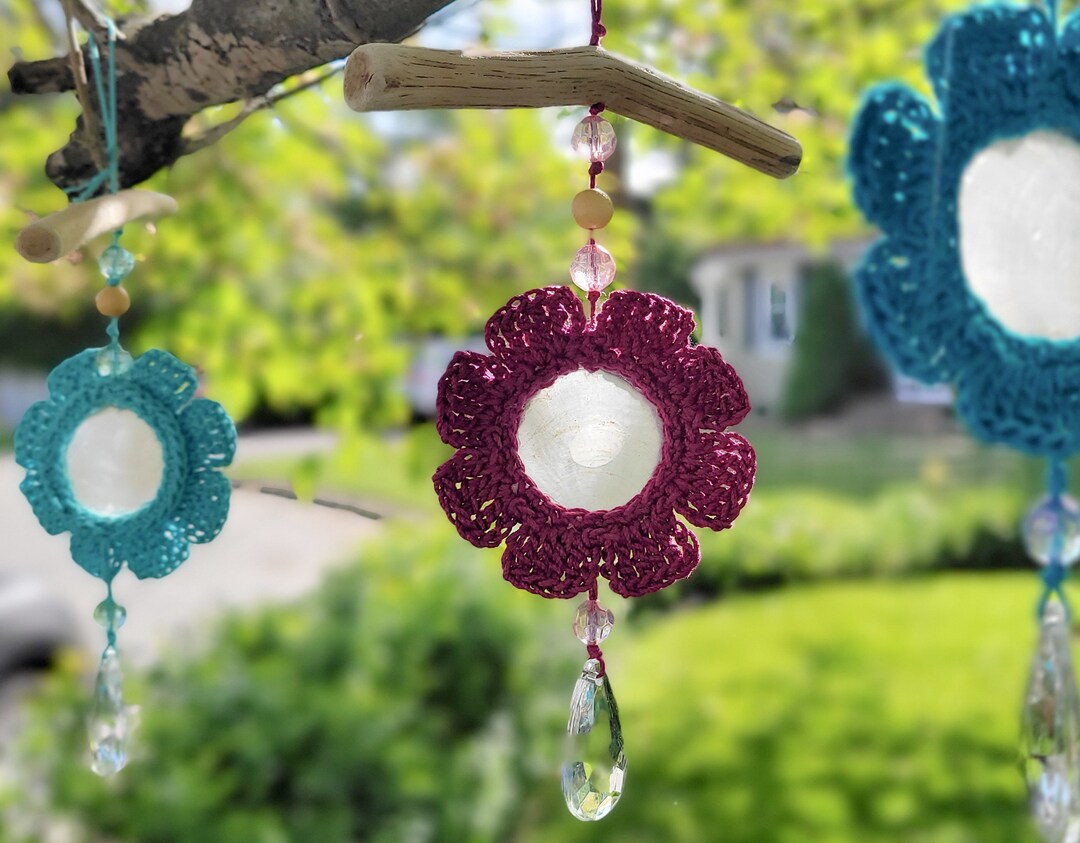 Crochet Decoration, Capiz Shell Decoration, Beach Wall Hanging, Summer ...