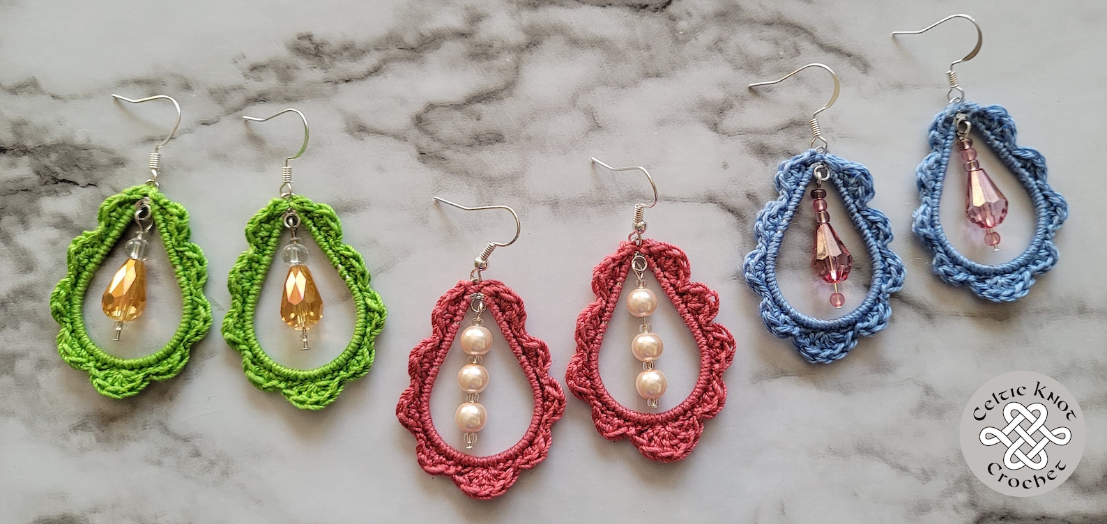 Crochet Earrings, Earrings, Thread Crochet Earrings, Dangle and Drop ...