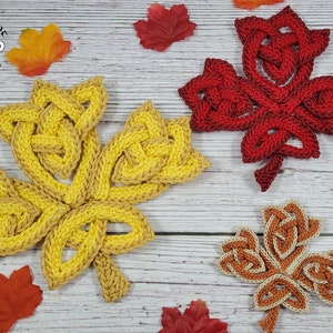 Crochet Leaf, Celtic Leaf, Celtic Maple Leaf, Celtic Fall Decor, Fall ...