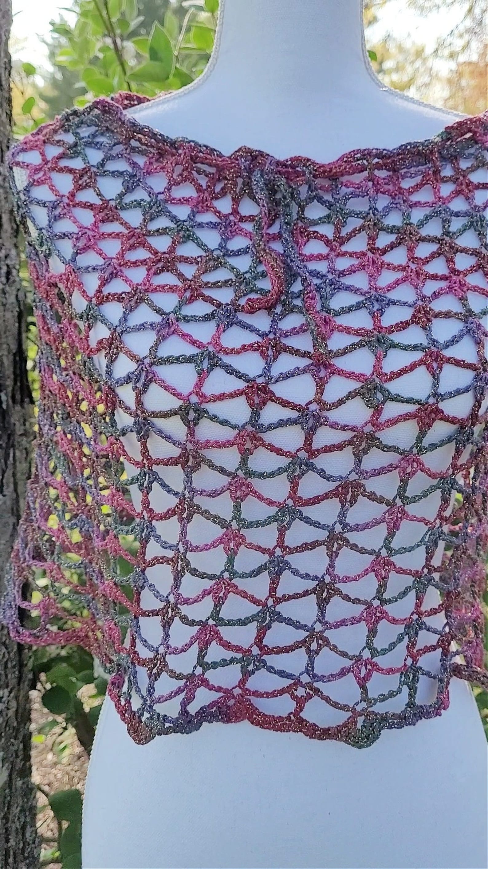 Crochet Poncho, Summer Poncho, Lacy Poncho, Lacy Crochet Poncho, Summer ...