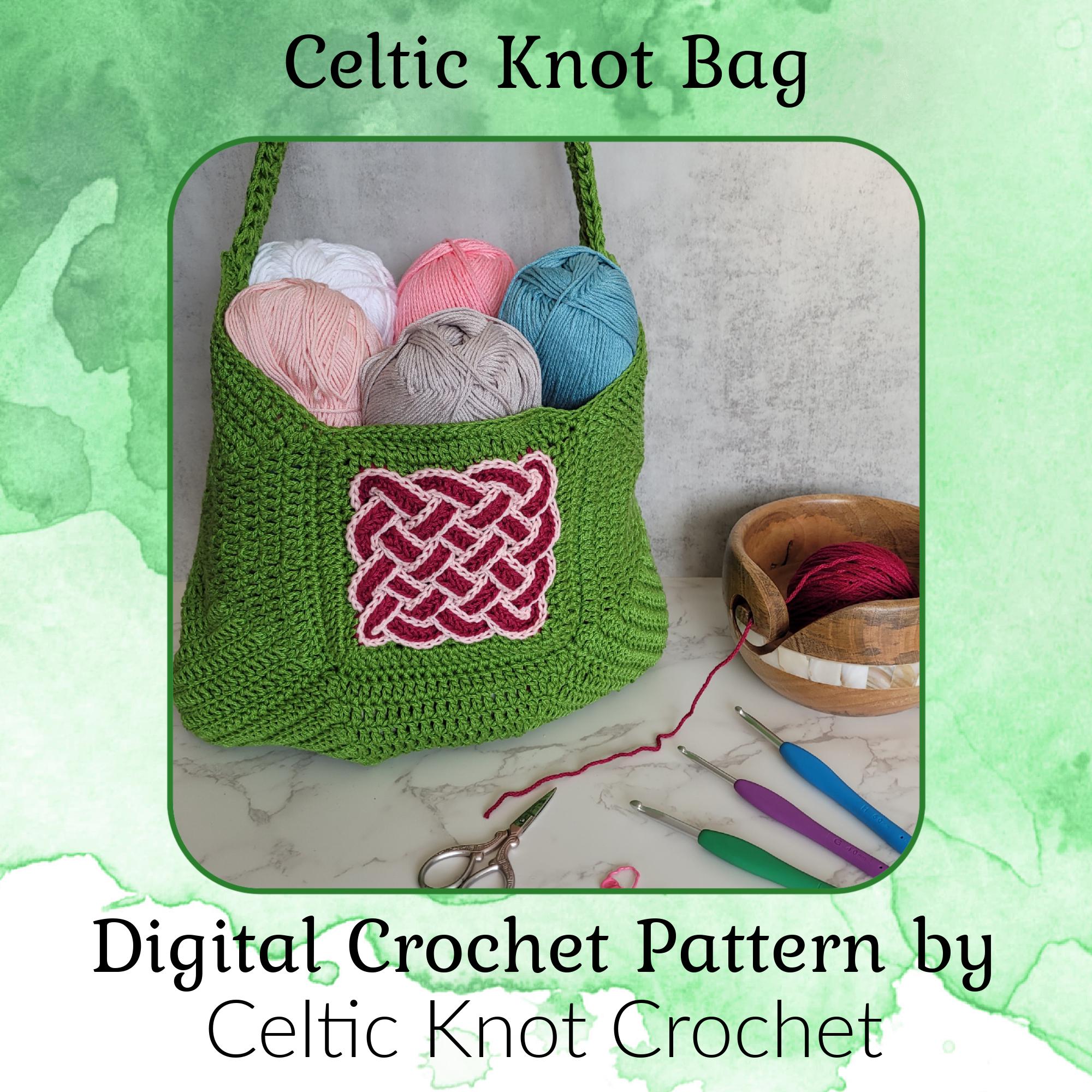 Celtic Knot Bag, Crochet Bag, Crochet Totebag, Celtic Tote, Granny ...