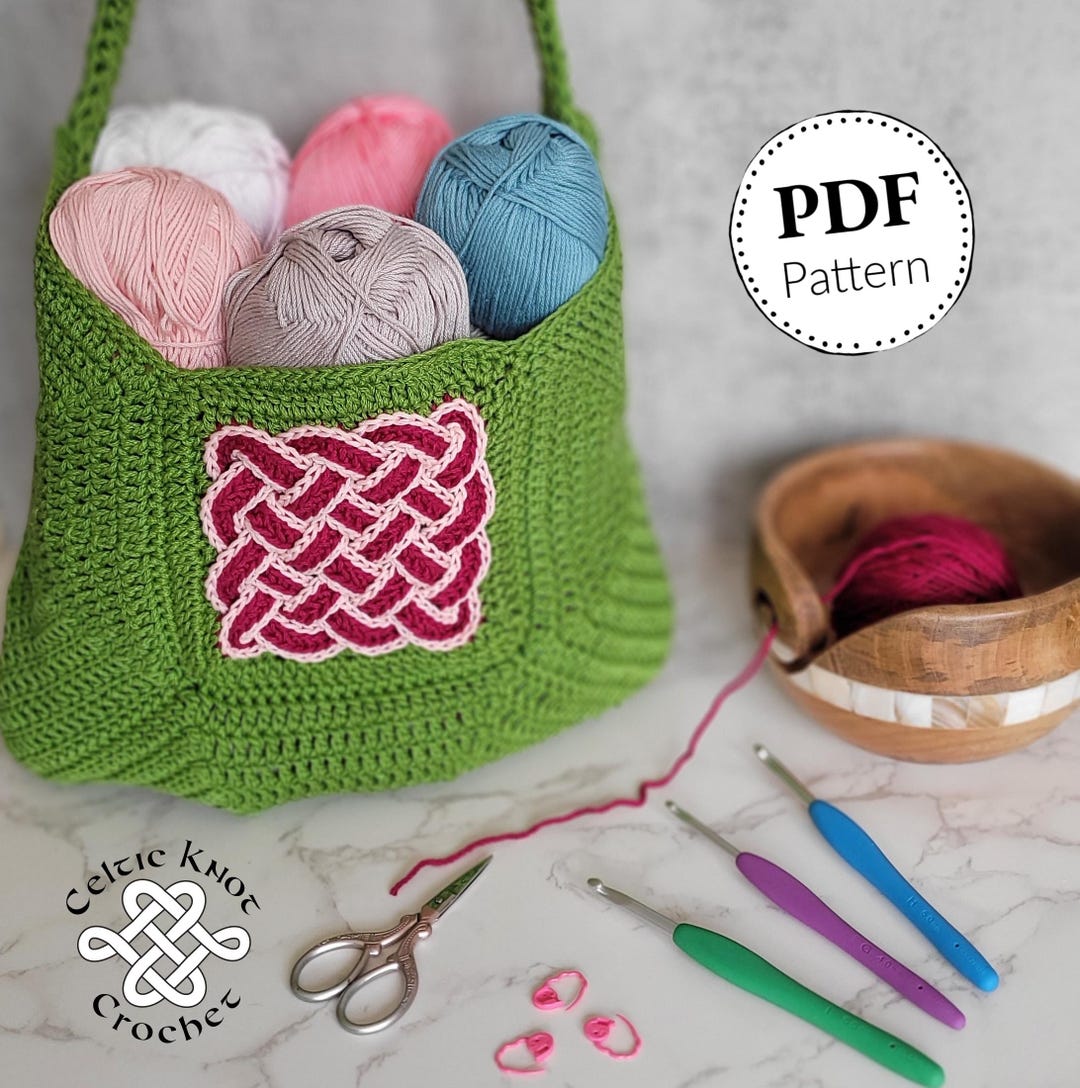 Celtic Knot Bag, Crochet Bag, Crochet Totebag, Celtic Tote, Granny ...