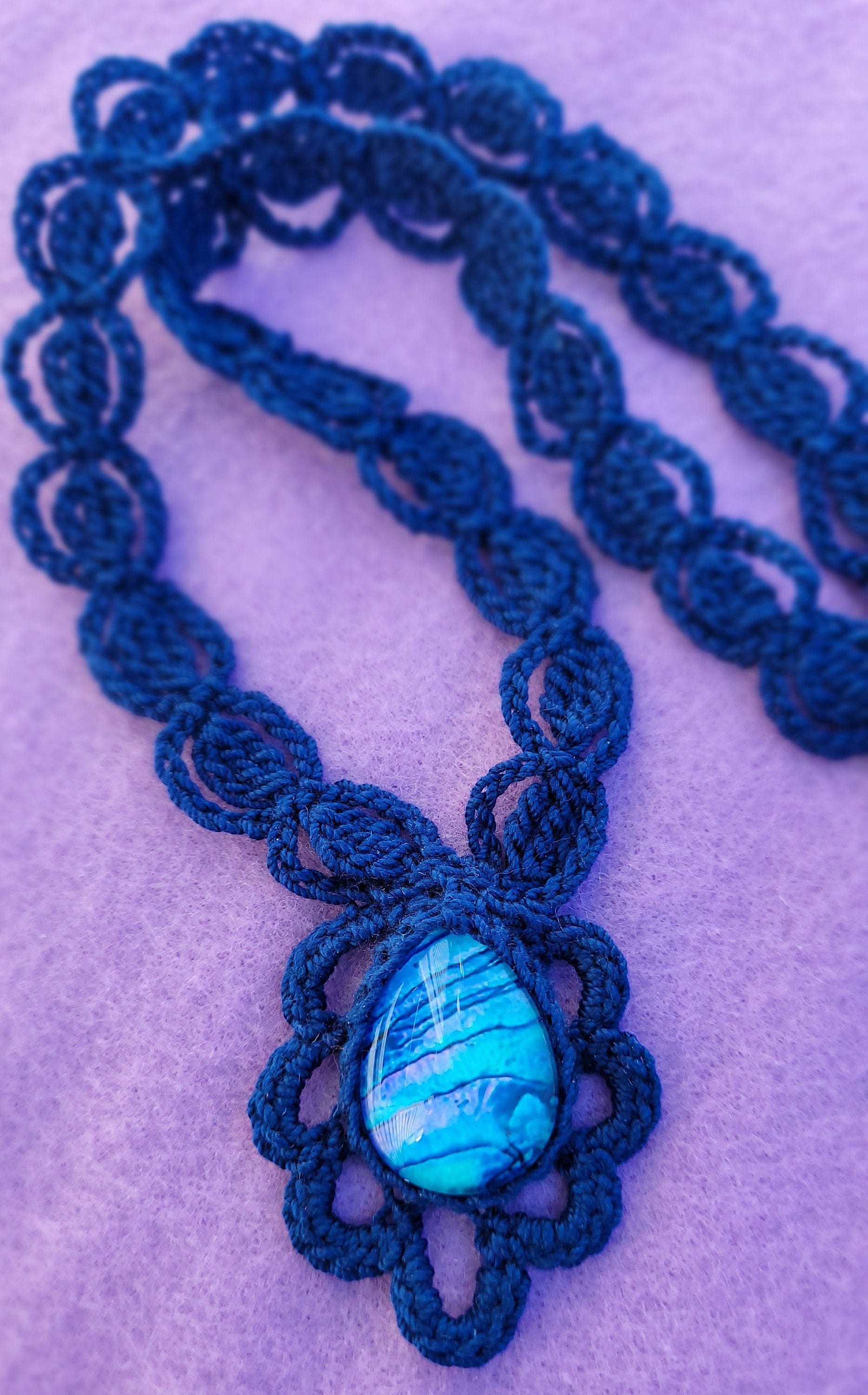 Crochet Necklace, Lacy Necklace, Crochet Jewelry, Crochet Accessory ...