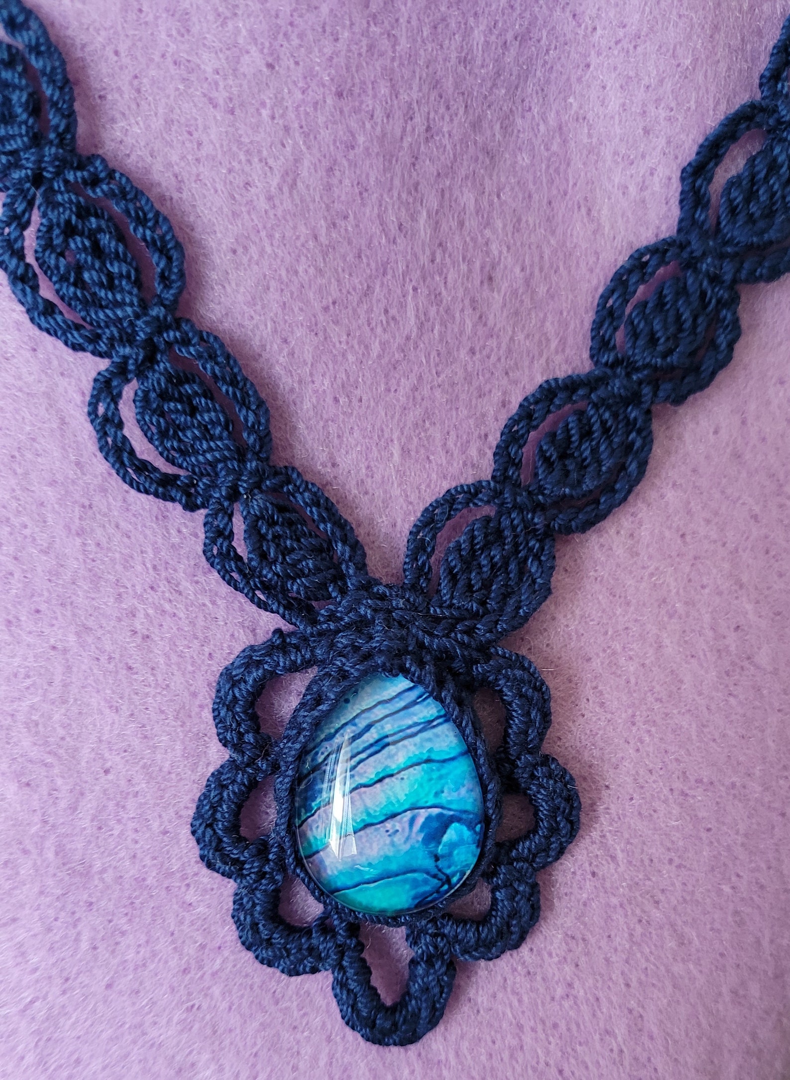 Crochet Necklace, Lacy Necklace, Crochet Jewelry, Crochet Accessory ...