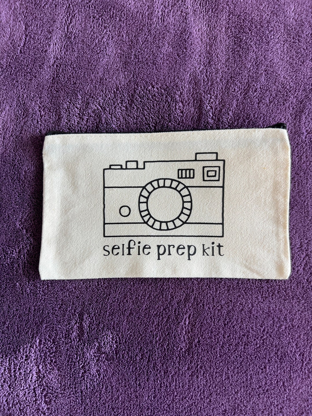 Tan Canvas Zip Pouch - Selfie Prep Kit - Etsy