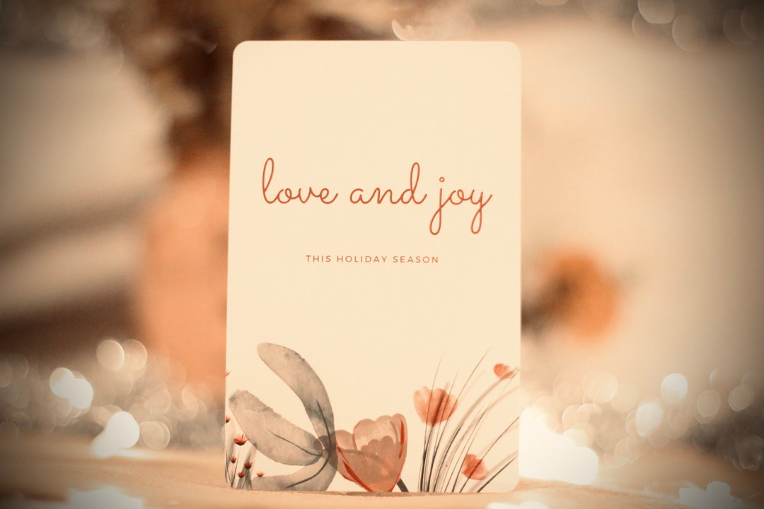 Christmas Card / Portrait Folded Card 11.7cmx18cm Love and - Etsy