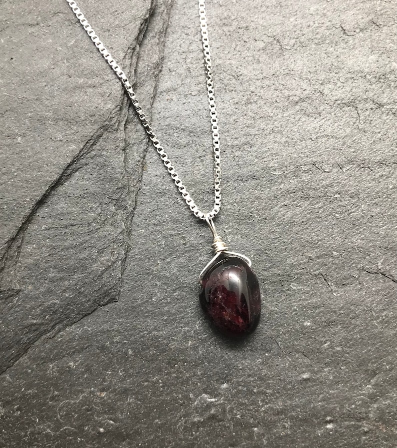 Protection Stone Necklace Gemstone Protection Jewelry Garnet - Etsy