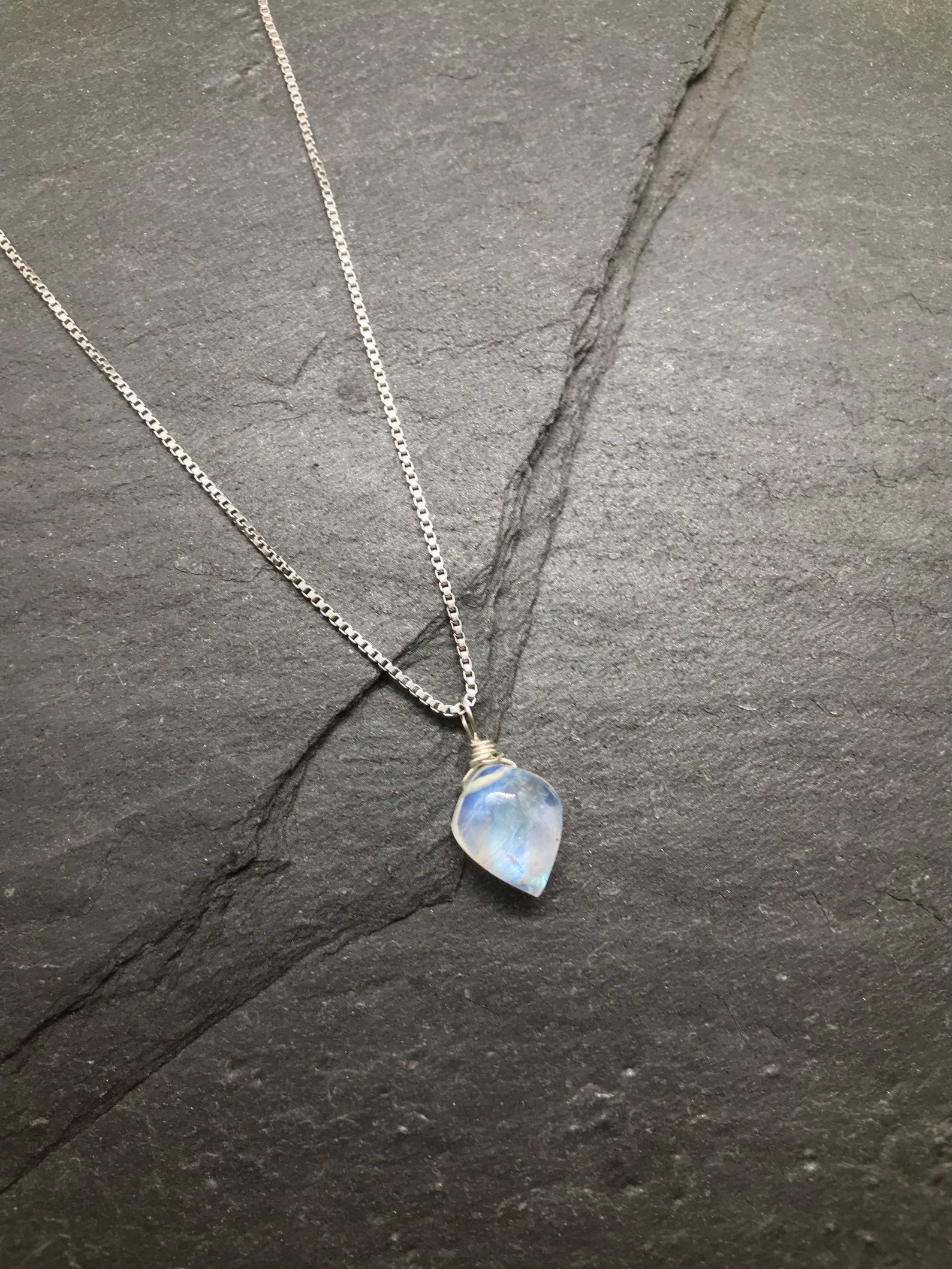 Healing Crystal Moonstone Necklace, Anxiety Relief Gemstone Jewelry ...