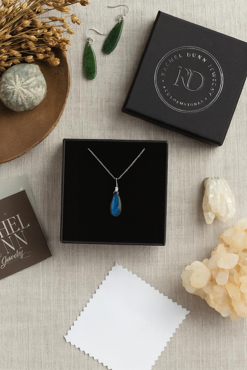 Labradorite Teardrop Necklace • Sterling Silver or 14kt Gold Filled ...