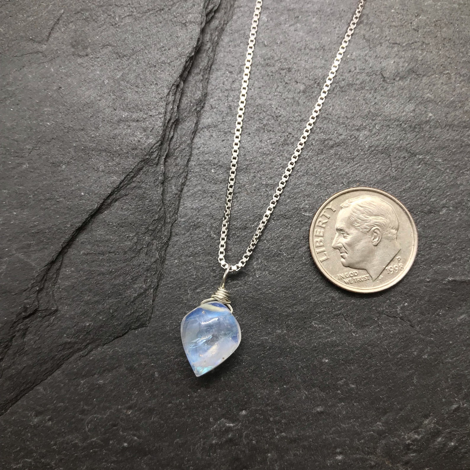 Healing Crystal Moonstone Necklace, Anxiety Relief Gemstone Jewelry ...