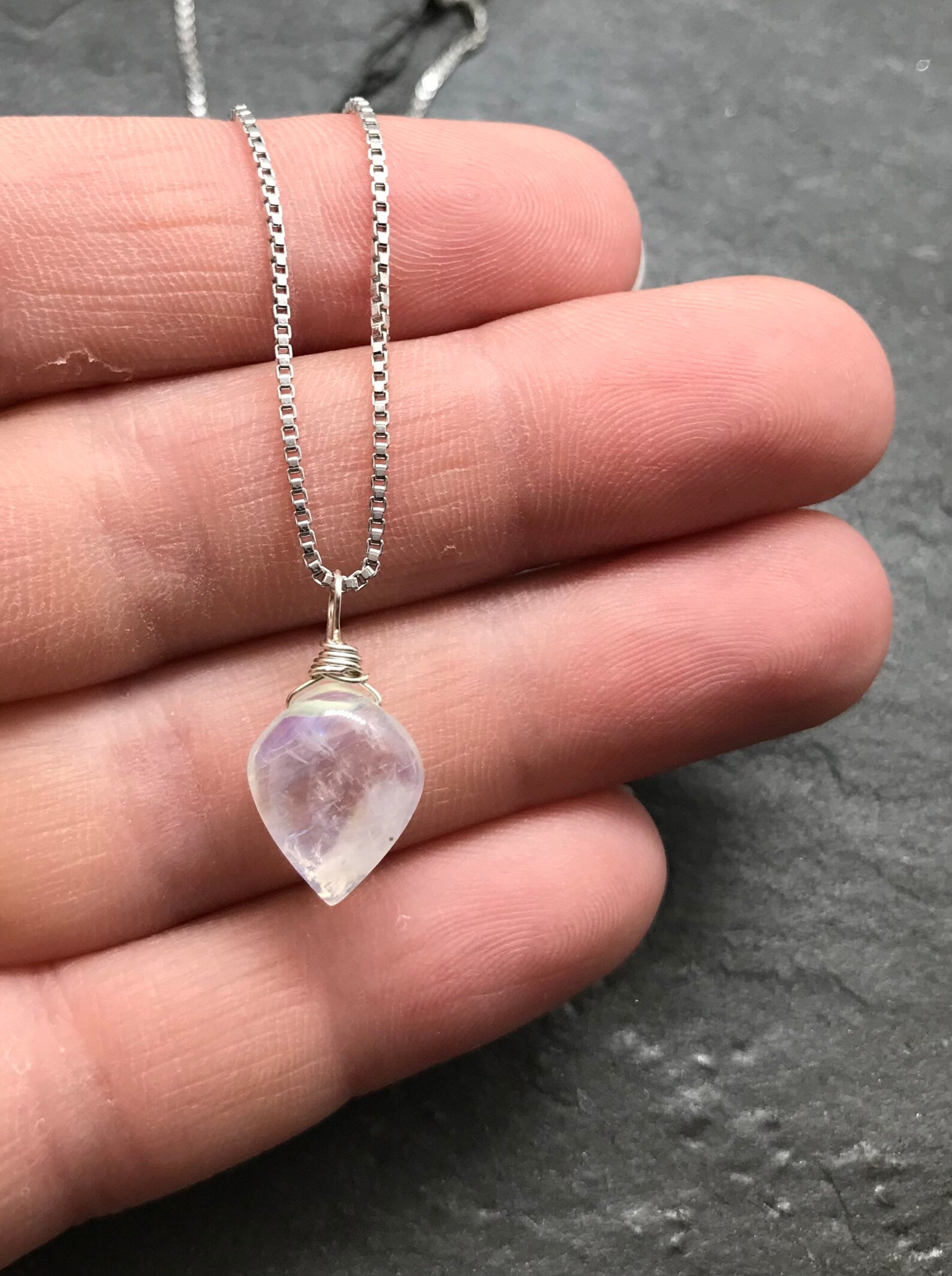 Healing Crystal Moonstone Necklace Anxiety Relief Gemstone - Etsy