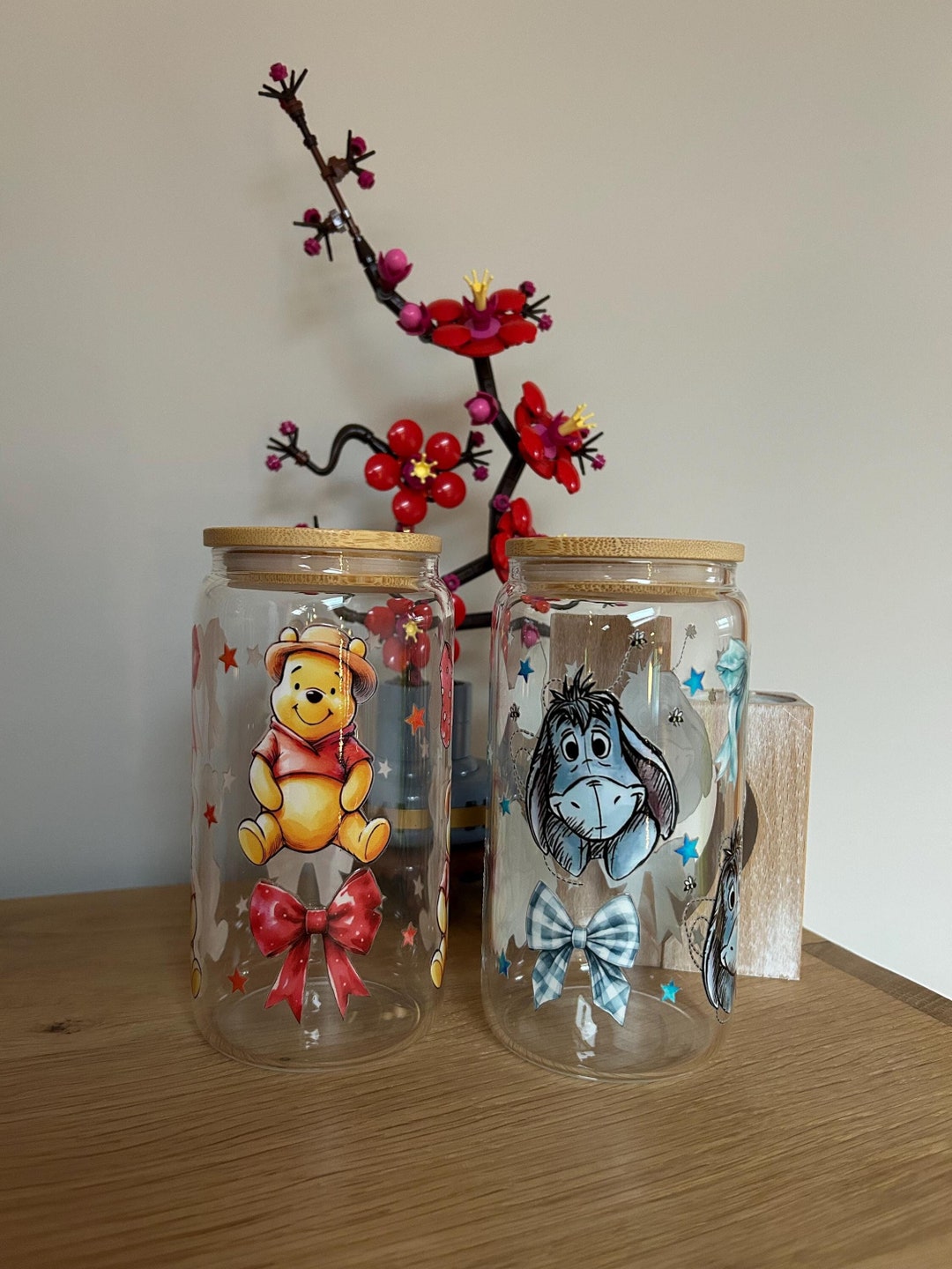 Winnie the Pooh | Eeyore | Disney | Glass Cups | 16oz Glass Cup With ...