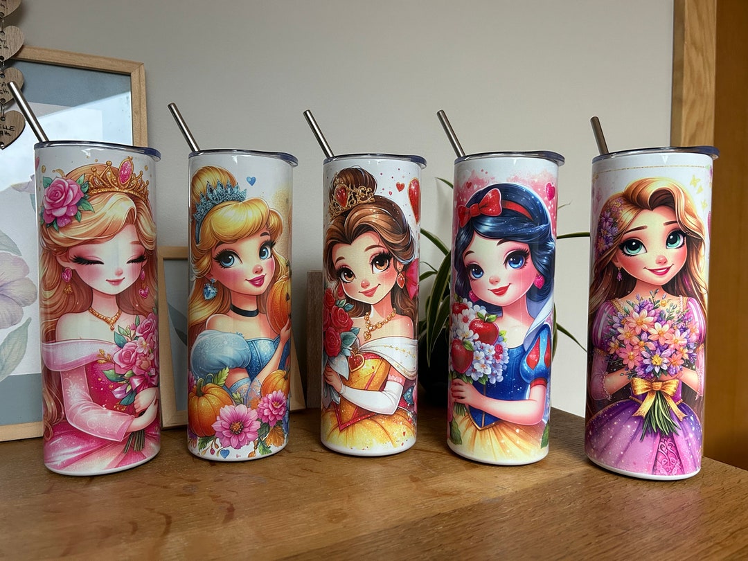 Disney Princess Stainless Steel 20oz Tumbler With Lid and Straw Skinny Tumbler - Etsy