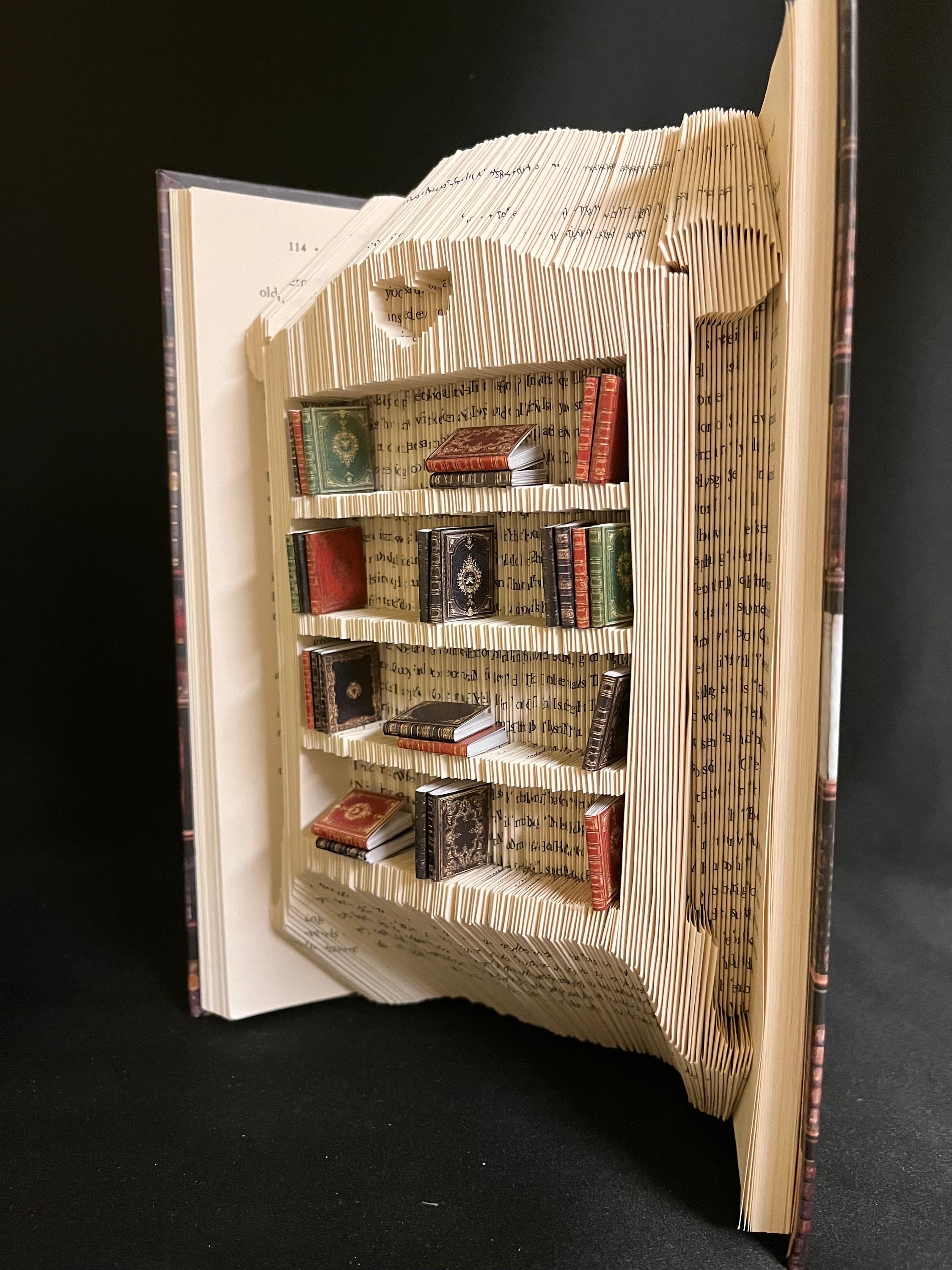 Folded Book Art-book Shelf-custom Hand Made Art-birthday Gift-gift for ...