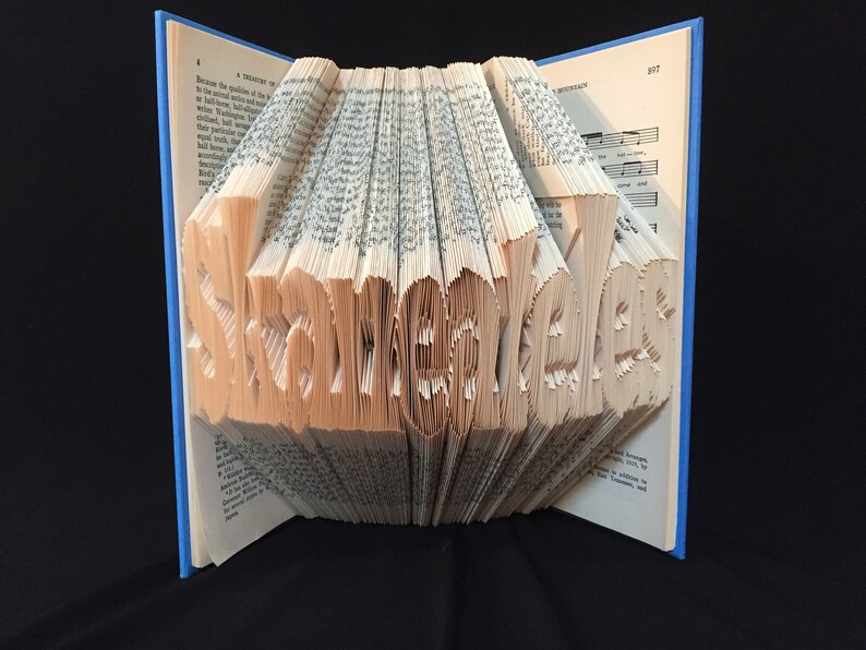 Folded Book Art-personalized-name-pet Name-company Name-event - Etsy