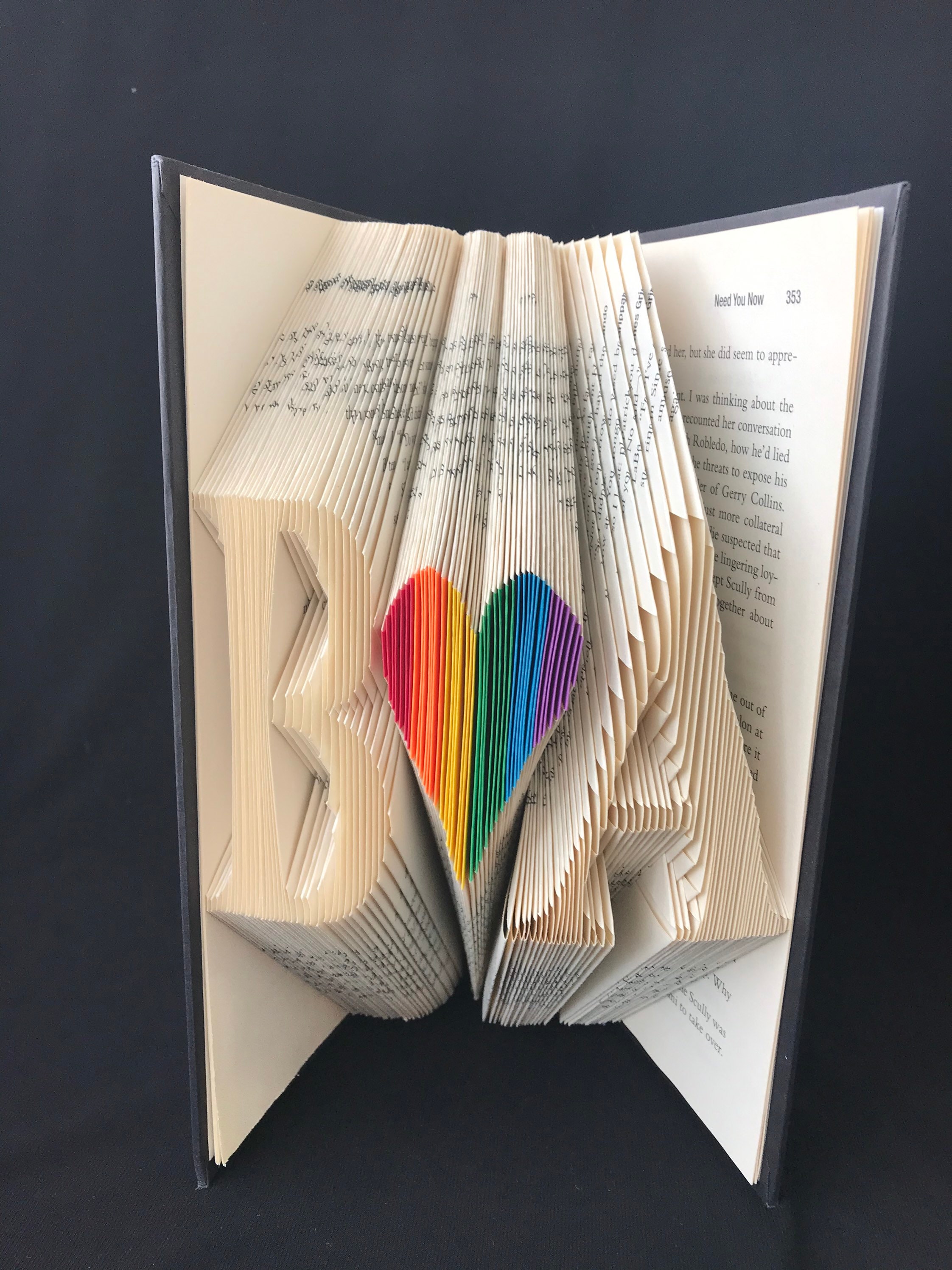 Folded Book Art-initials-unique Gift-custom Hand Made | Etsy