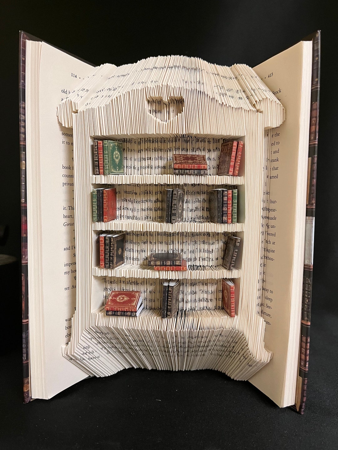 Folded Book Art-book Shelf-custom Hand Made Art-birthday Gift-gift for ...