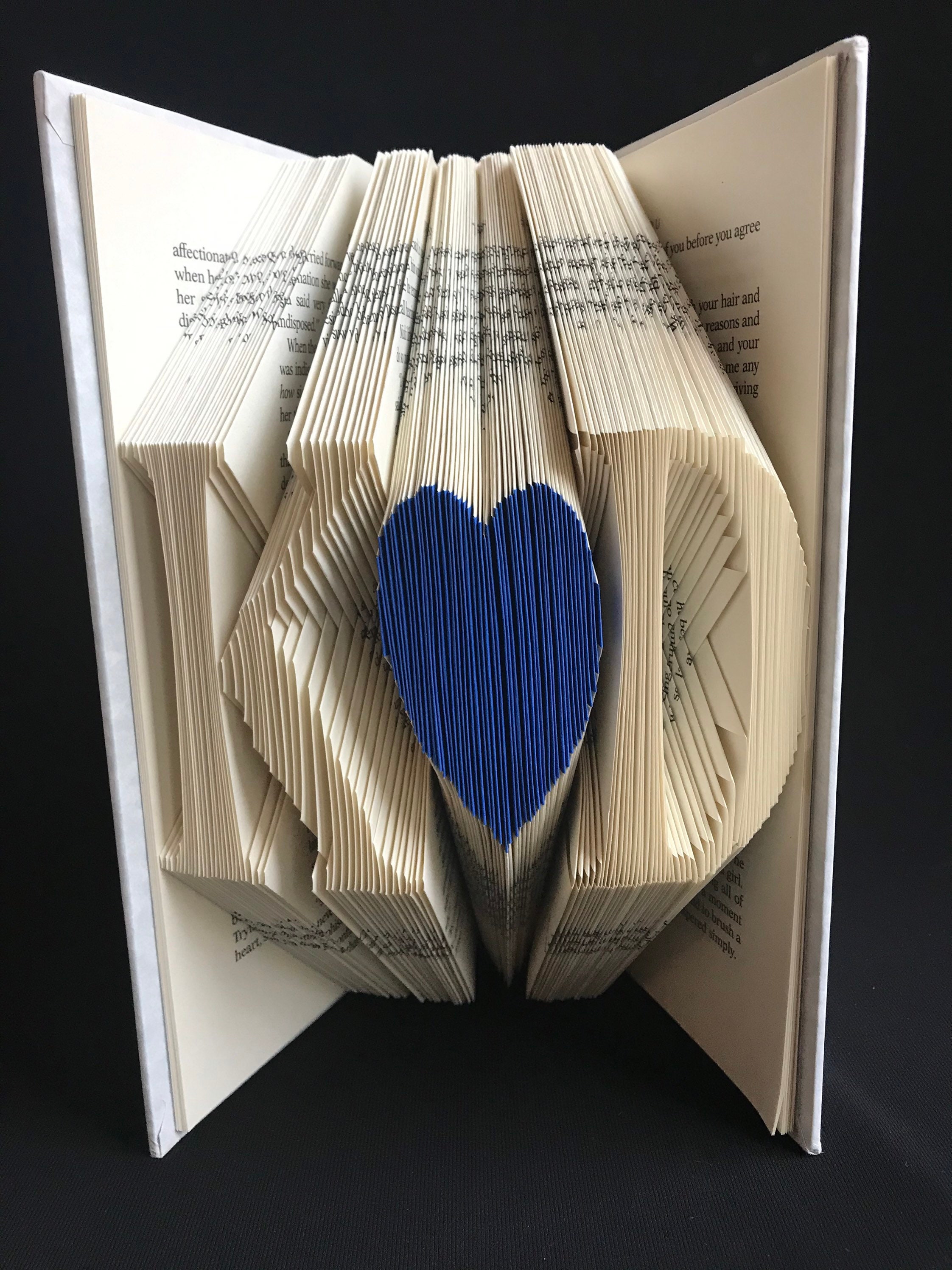 Folded Book Art-initials-unique Gift-custom Hand Made | Etsy