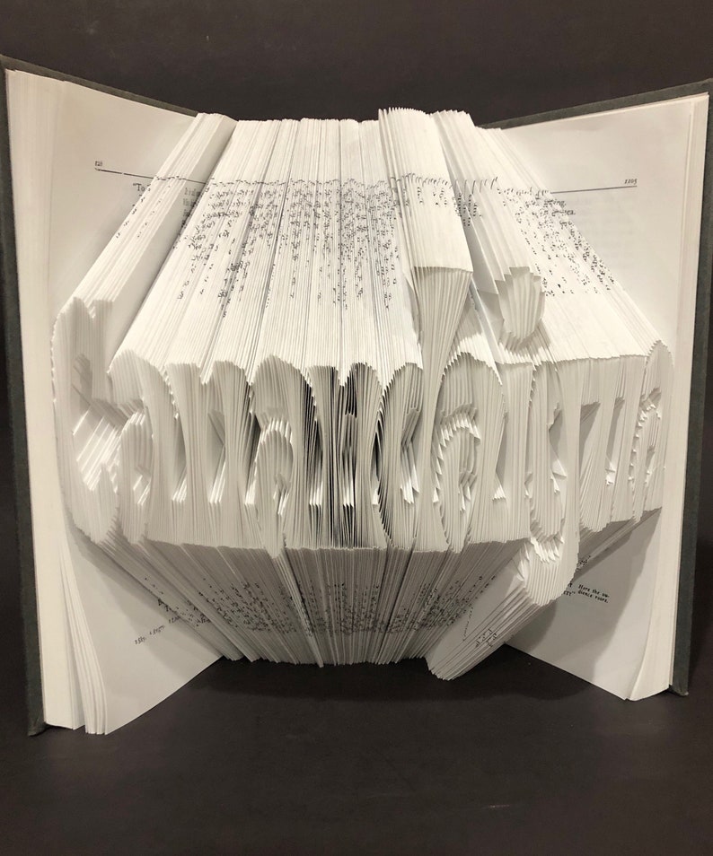 Folded Book Art-personalized-name-pet Name-company Name-event - Etsy