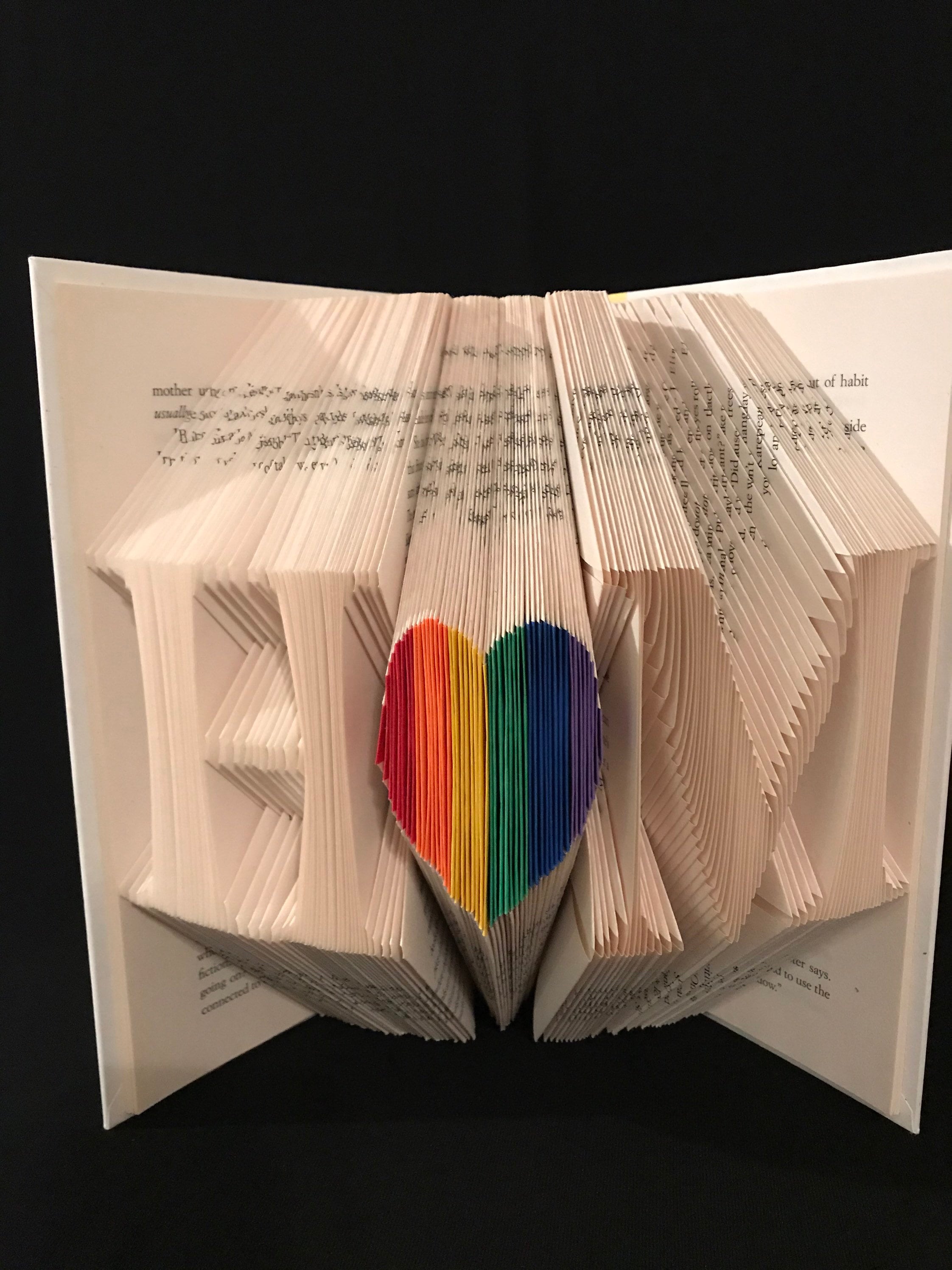 Folded Book Art-initials-unique Gift-custom Hand Made | Etsy