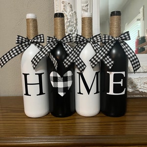 Modern Farmhouse Buffalo Plaid Decor County Decor Wine Bottle Home ...