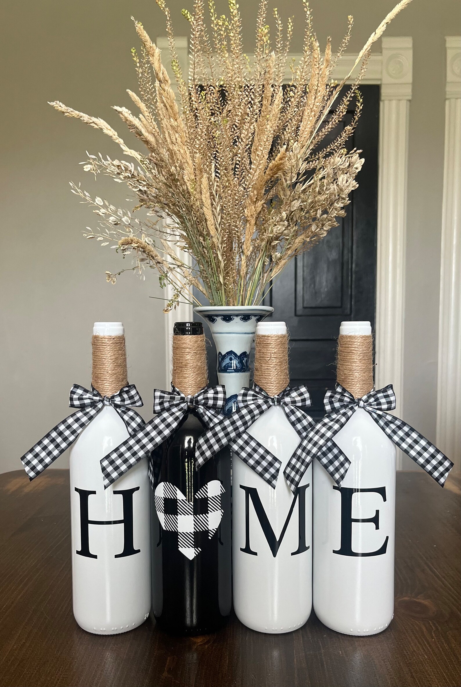 Modern Farmhouse Buffalo Plaid Decor County Decor Wine - Etsy