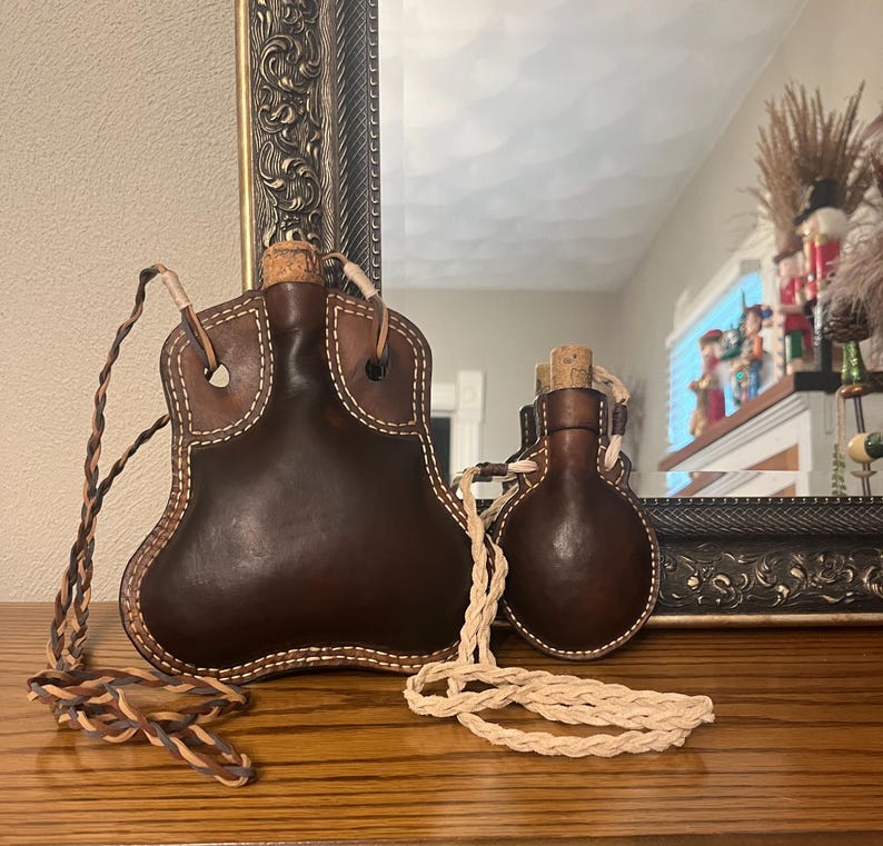 Genuine Leather Flask - Etsy