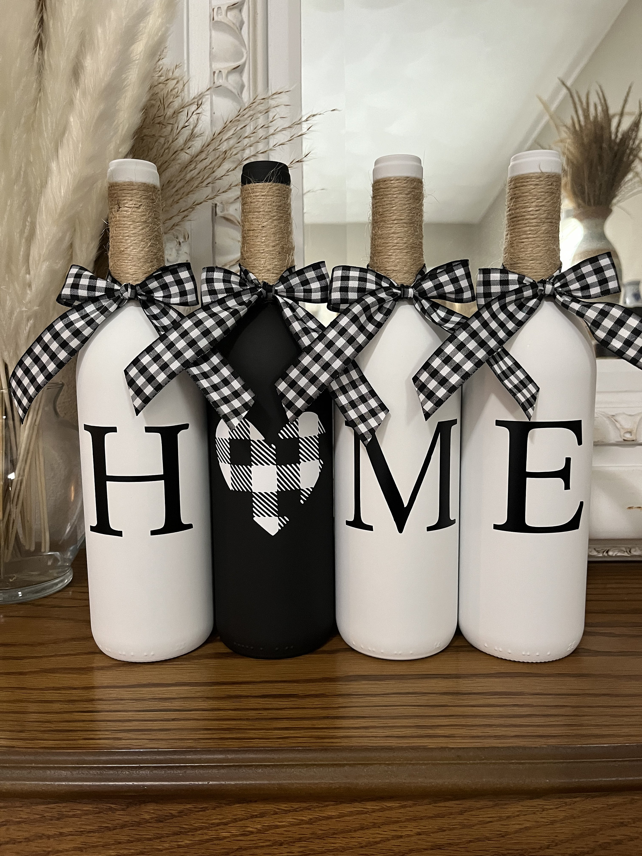Modern Farmhouse Buffalo Plaid Decor County Decor Wine - Etsy