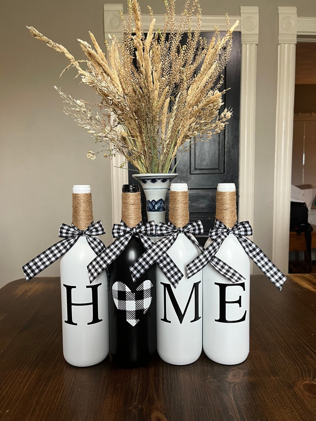 Modern Farmhouse Buffalo Plaid Decor County Decor Wine - Etsy