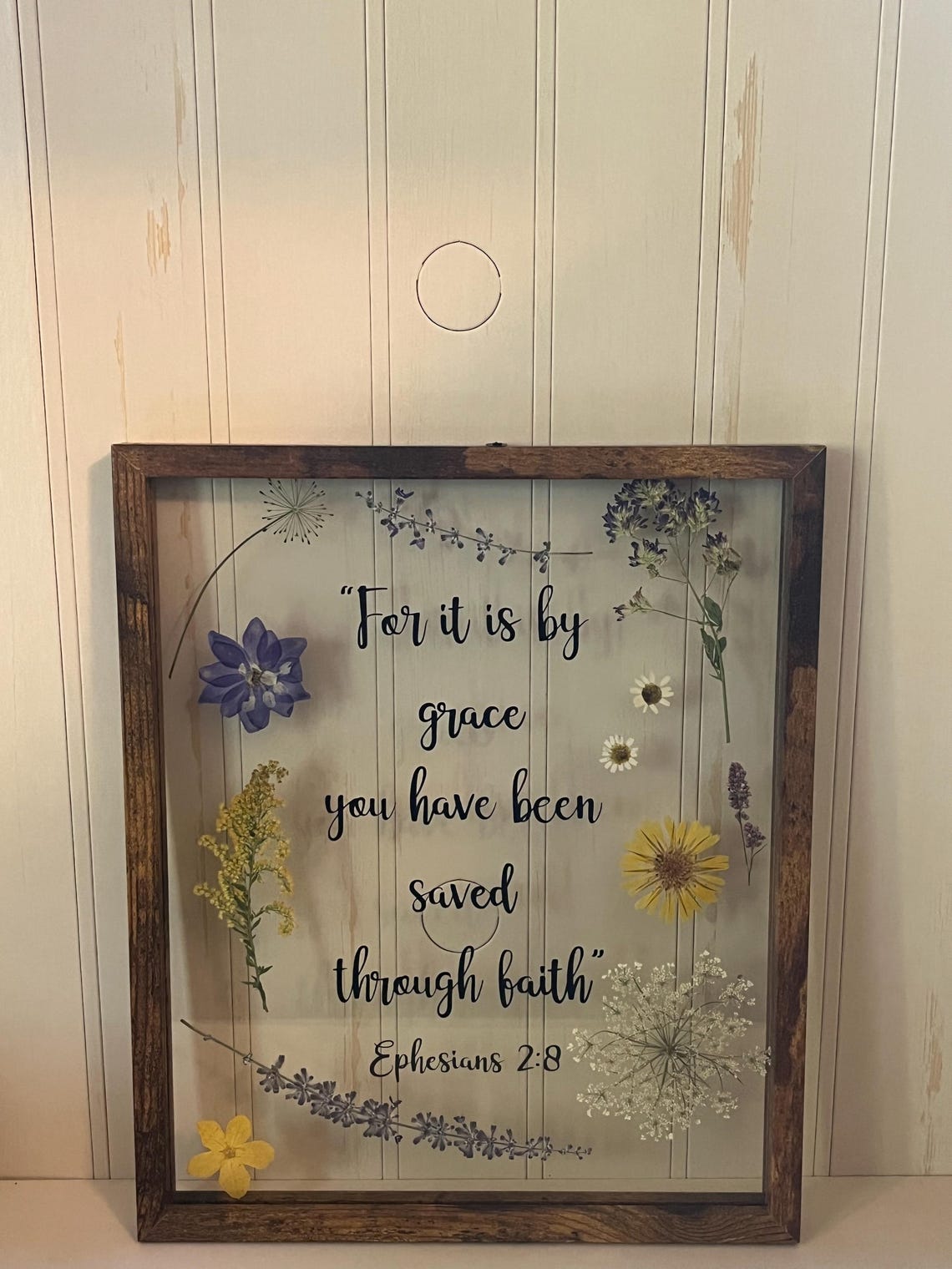 Pressed Flower Frame | Christian Home Decor | Bible Verse Decor | Dried ...