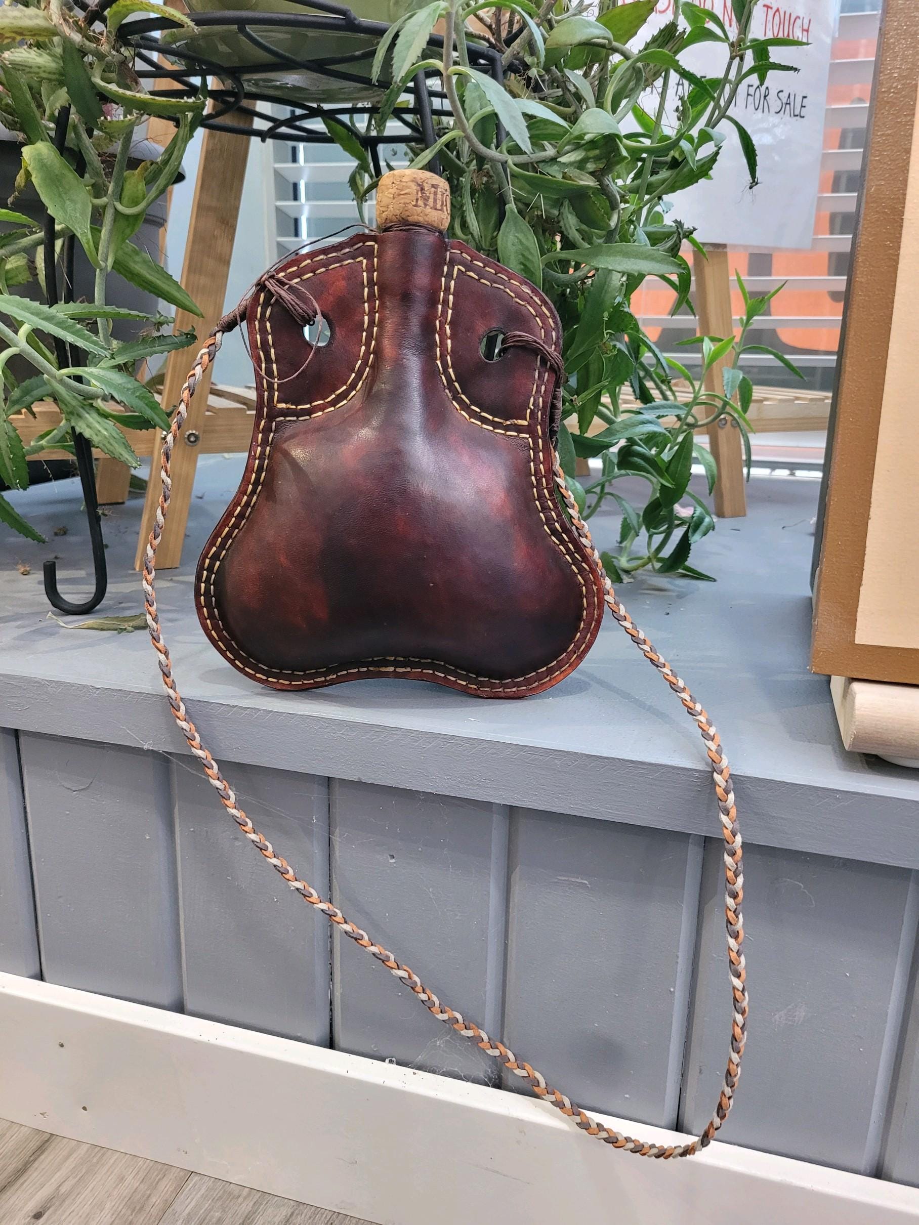 Genuine Leather Flask - Etsy