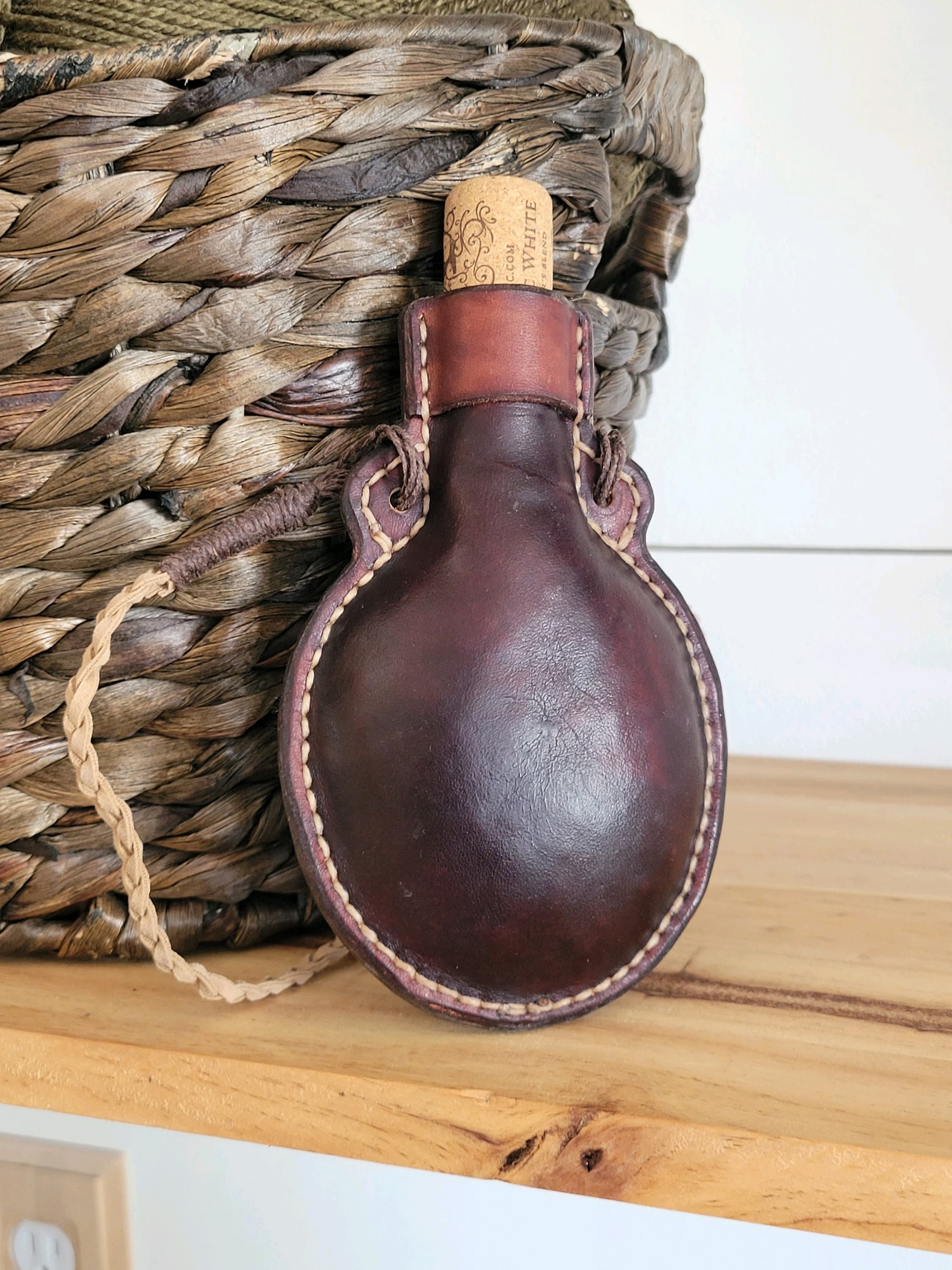 Genuine Leather Flask - Etsy
