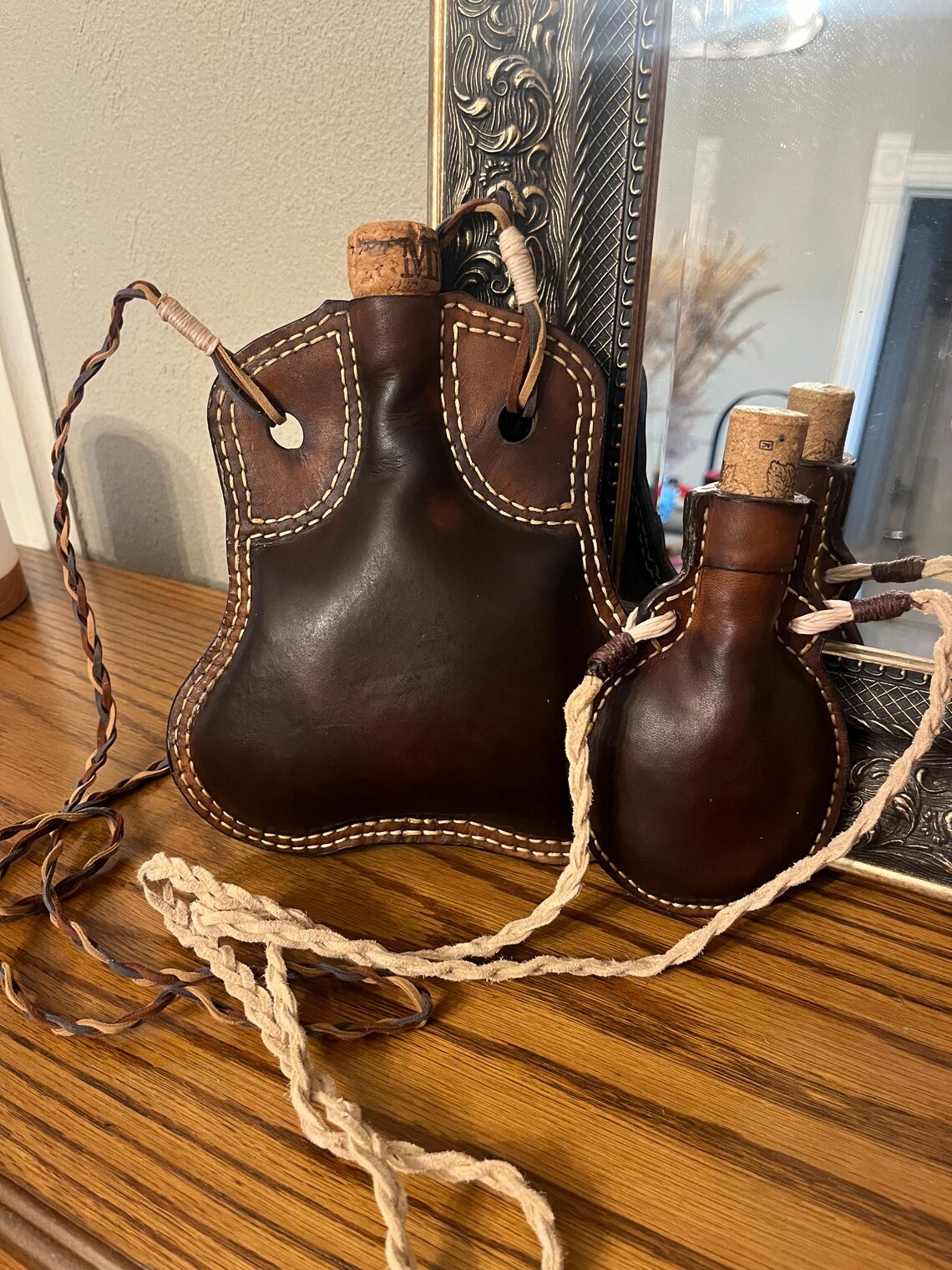 Genuine Leather Flask - Etsy