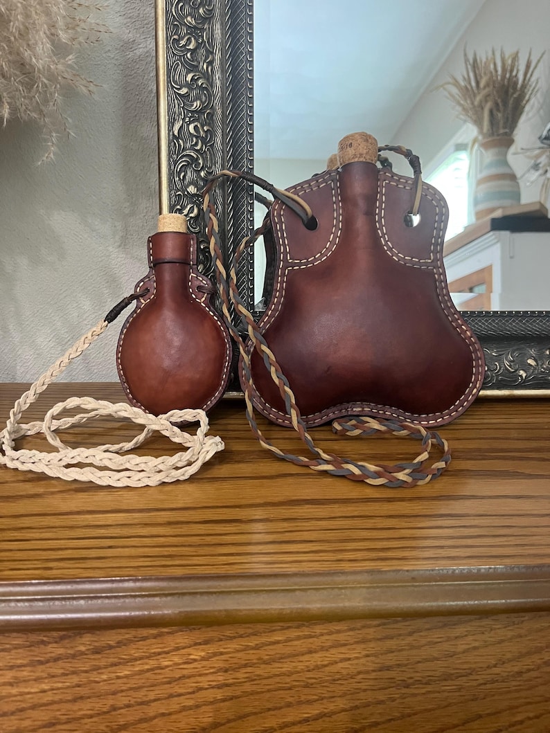 Genuine Leather Flask - Etsy