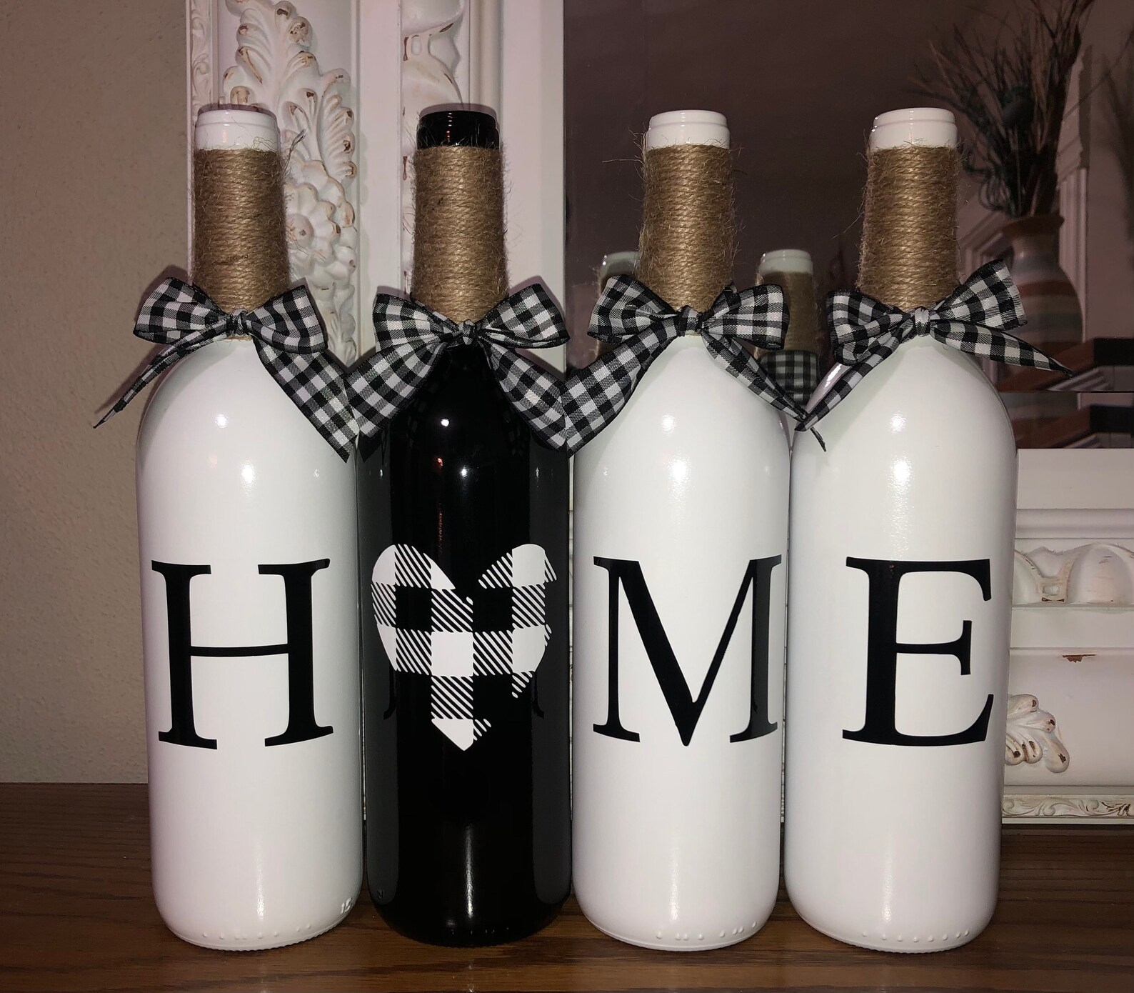 Modern Farmhouse Buffalo Plaid Decor County Decor Wine - Etsy