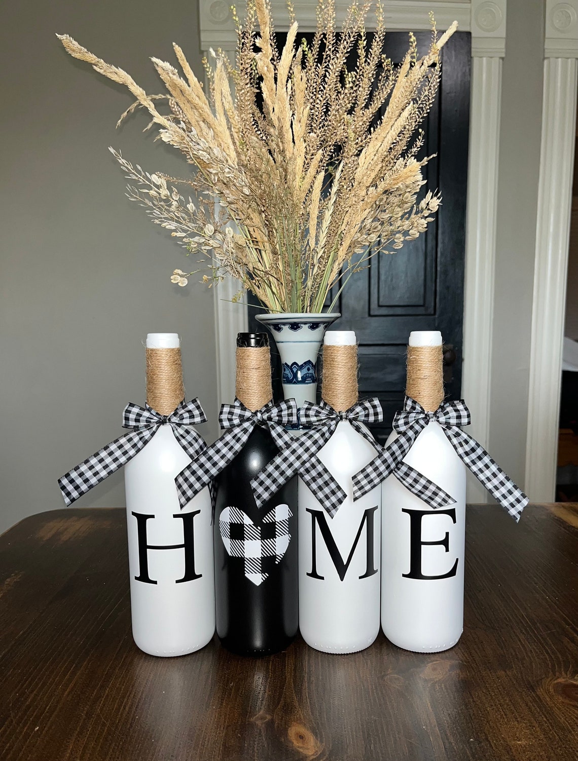Modern Farmhouse Buffalo Plaid Decor County Decor Wine - Etsy