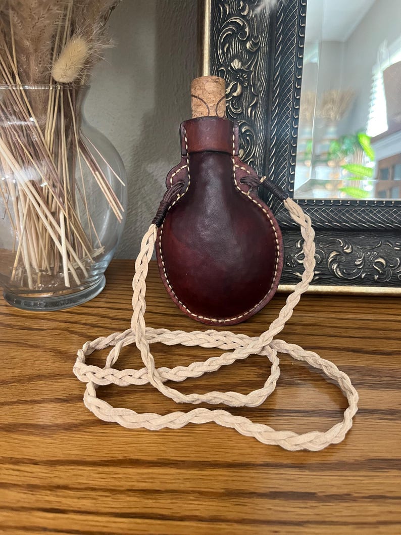 Genuine Leather Flask - Etsy