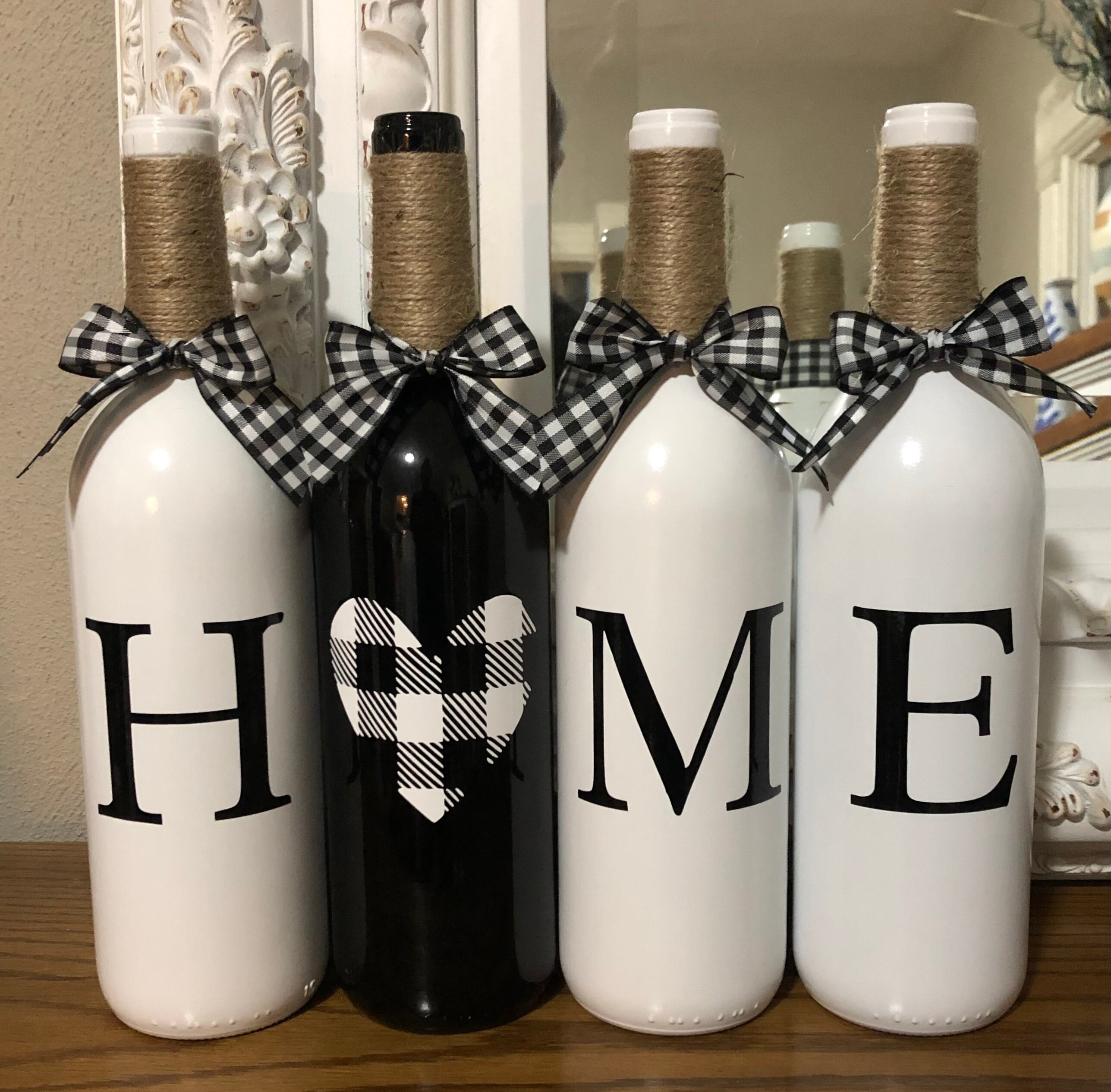 Modern Farmhouse Buffalo Plaid Decor County Decor Wine | Etsy