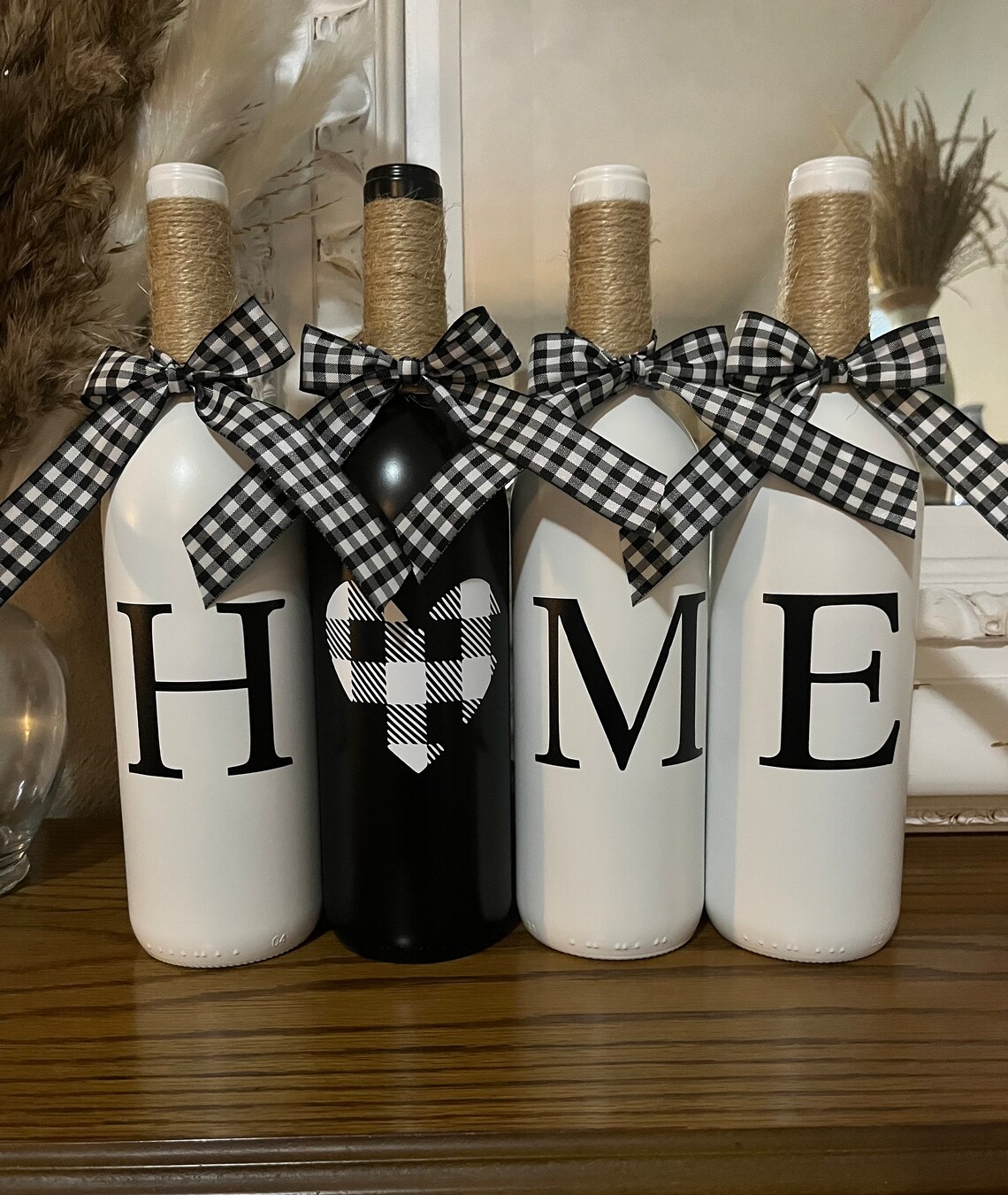 Modern Farmhouse Buffalo Plaid Decor County Decor Wine - Etsy