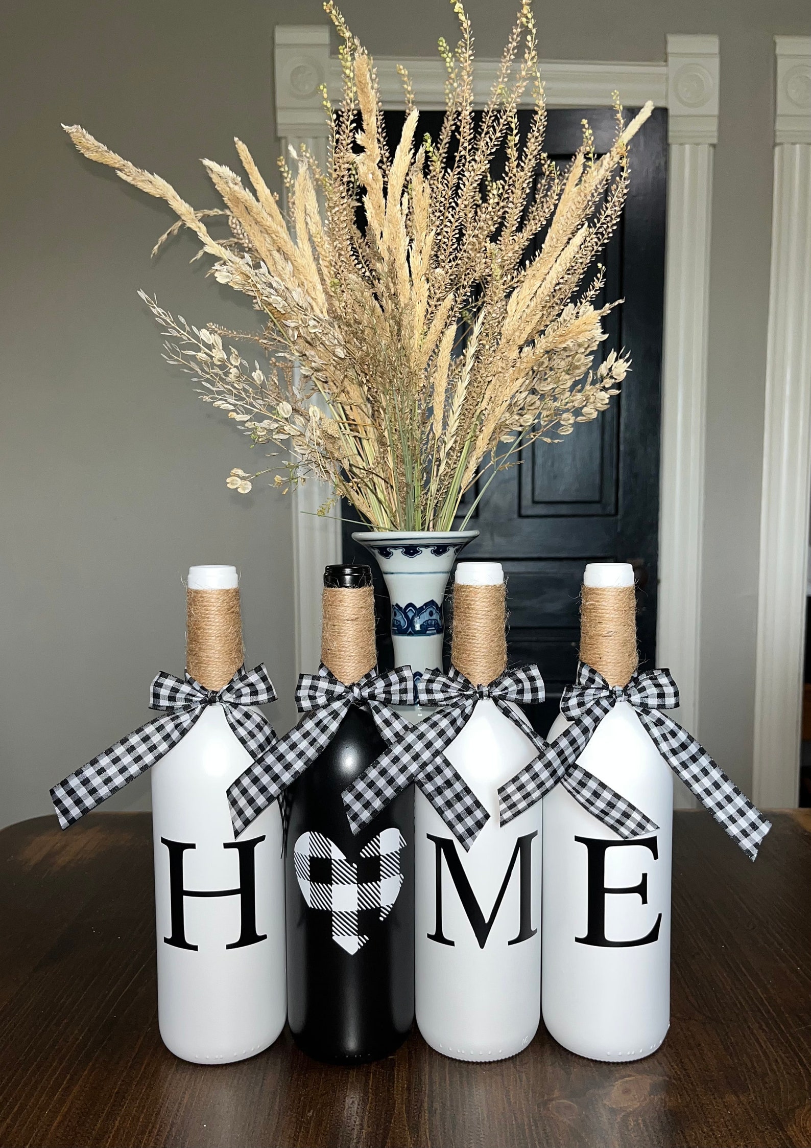 Modern Farmhouse Buffalo Plaid Decor County Decor Wine - Etsy