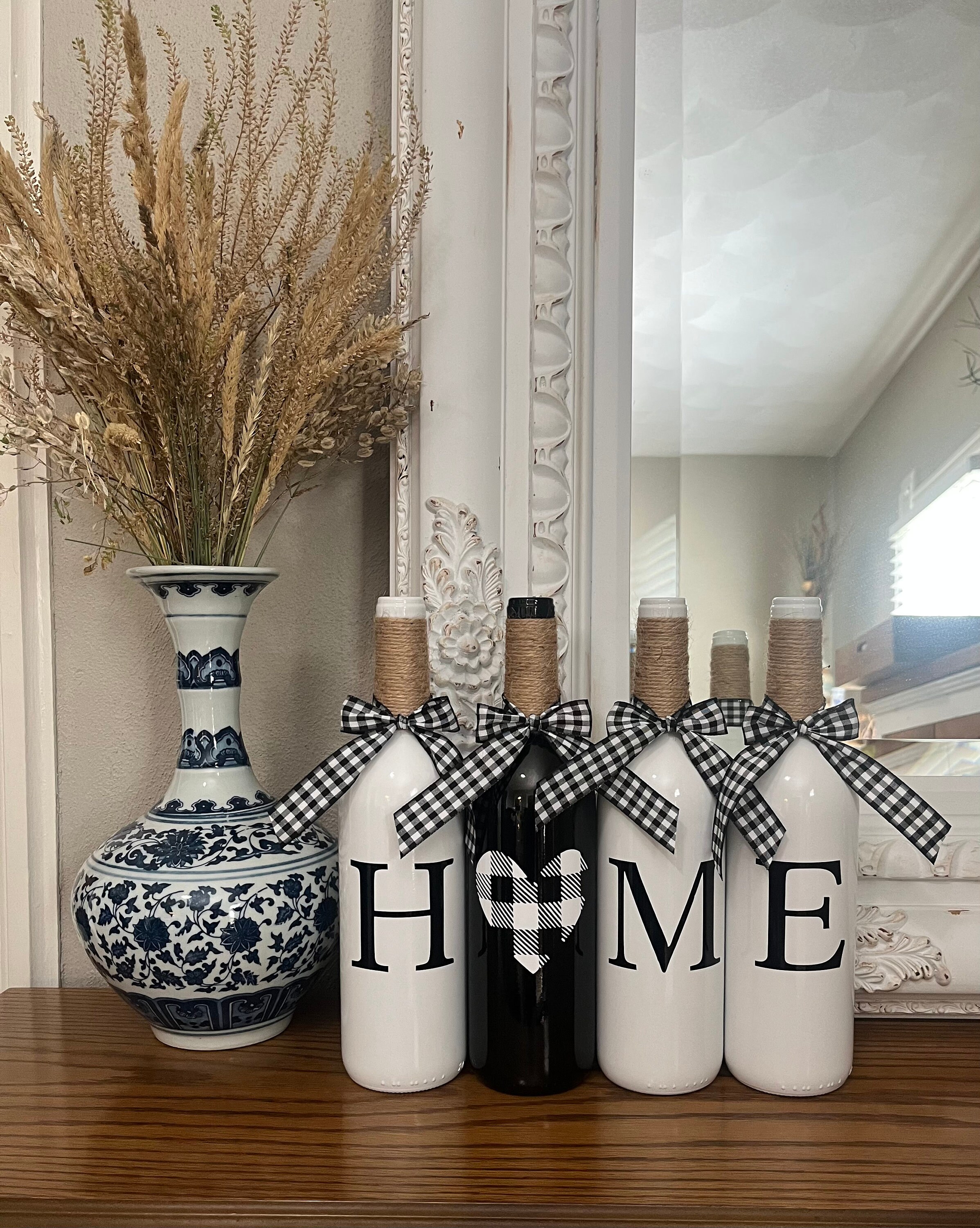 Modern Farmhouse Buffalo Plaid Decor County Decor Wine - Etsy