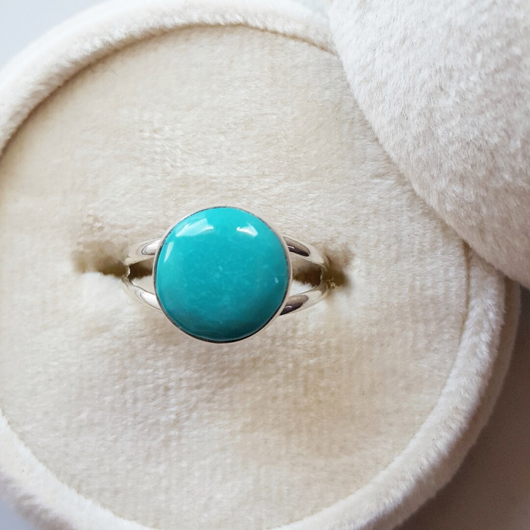 Simple Sterling Silver Hopi Tribe Turquoise Ring - Etsy